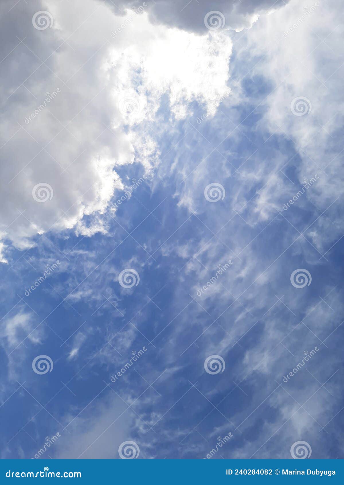 Lush Clouds Overhead in the Sky Block the Sunlight. through the Layers ...