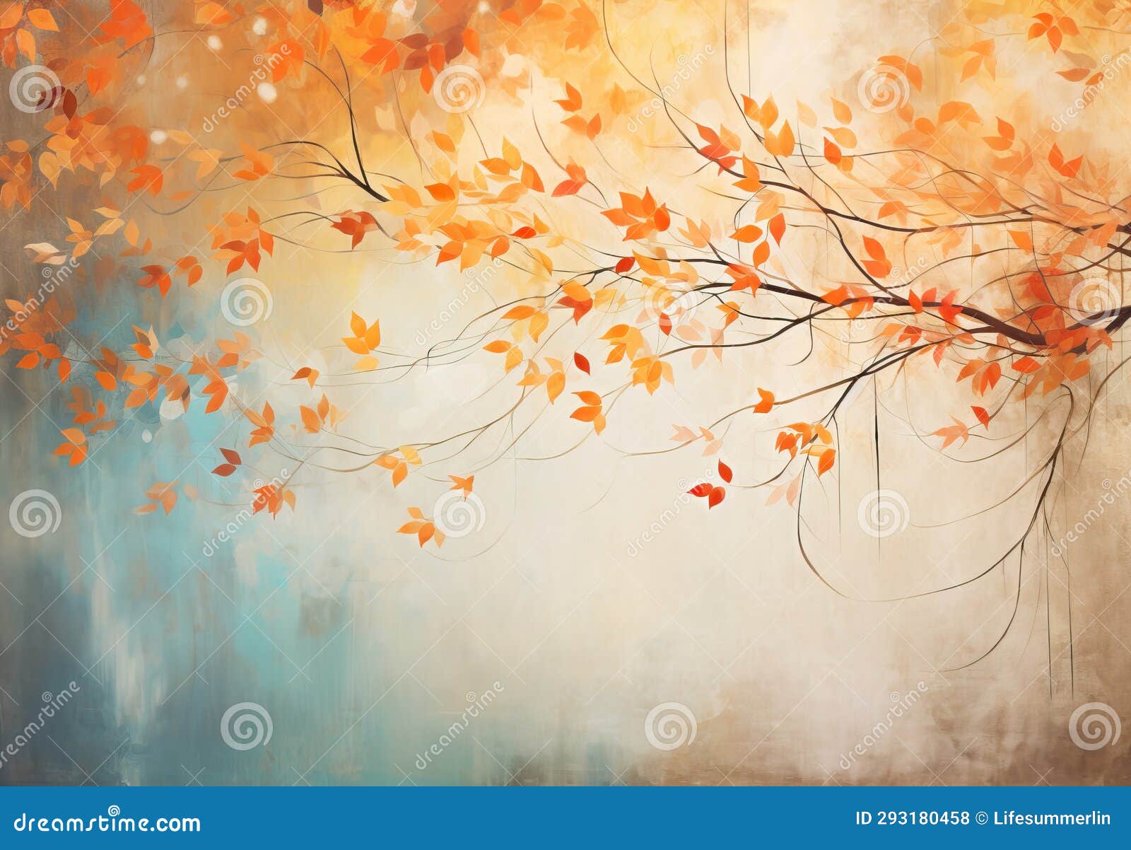 Lush Fall Backdrop with Vibrant Hues and Textures Stock Illustration ...