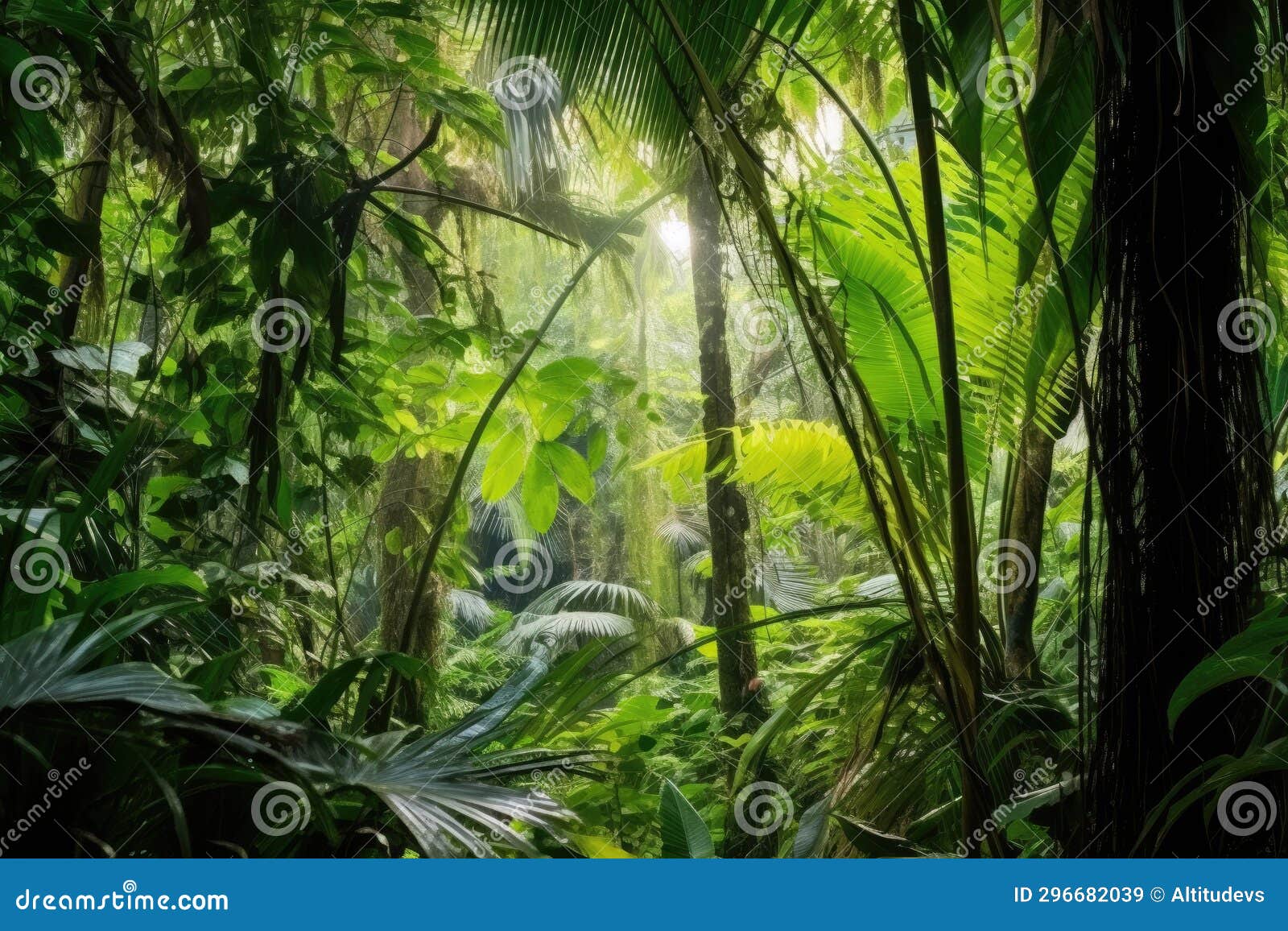 Lush Foliage Canopy in Dense Tropical Forest Stock Image - Image of ...