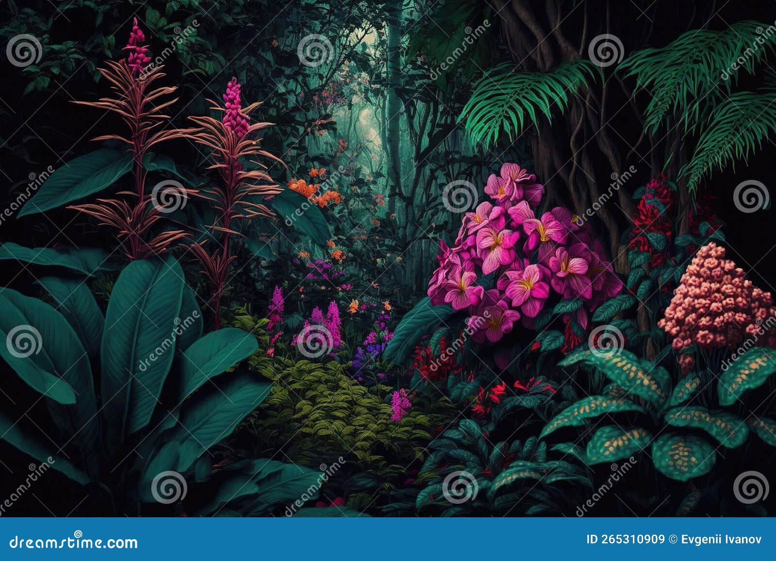Lush Forest, Beautiful Flowers, Maximalism. Big Bright Flowers and ...