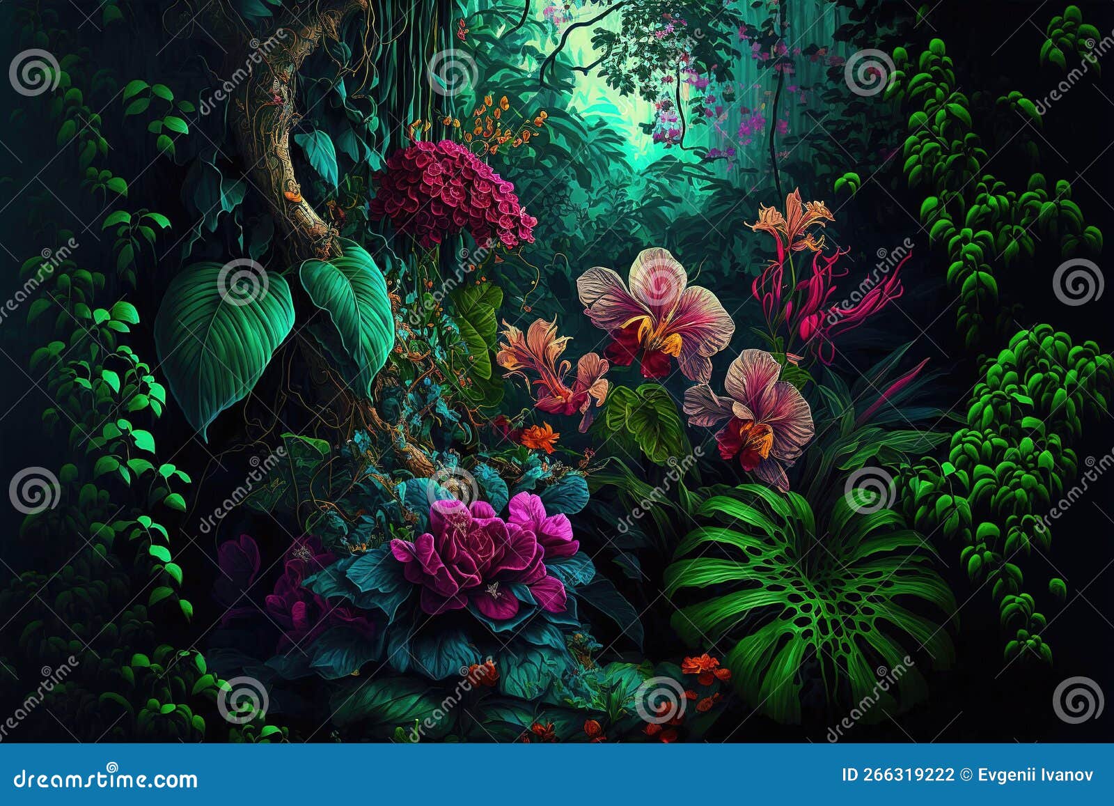 Lush Forest, Beautiful Flowers, Maximalism. Big Bright Flowers and ...