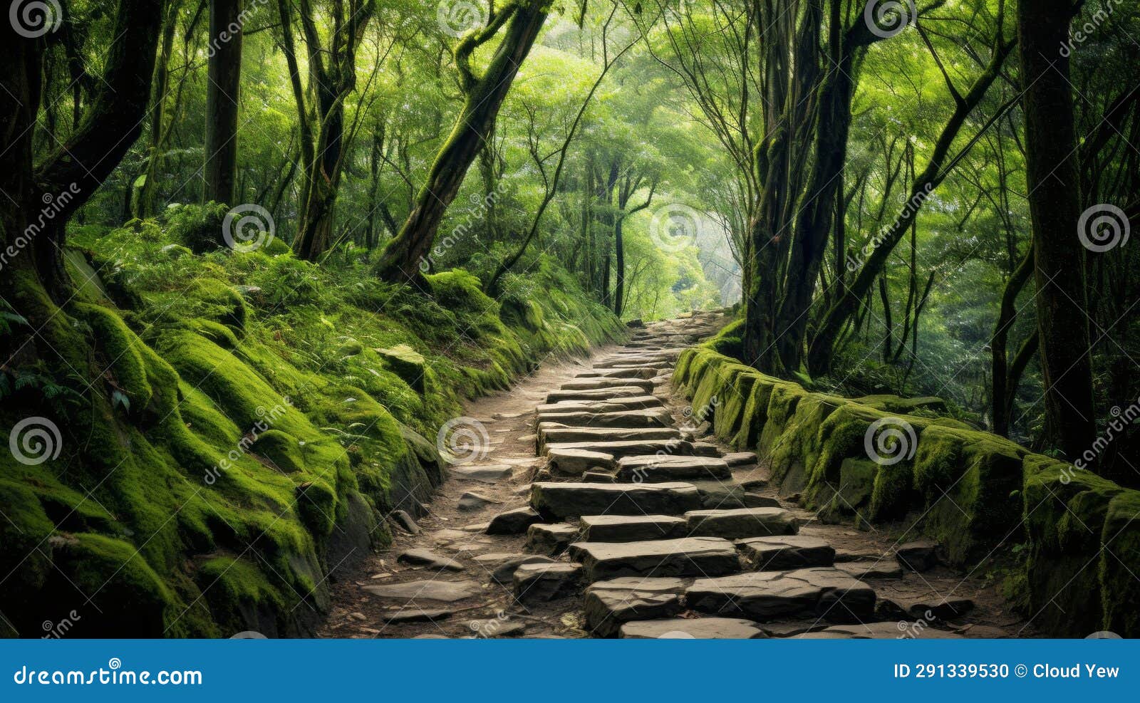 Lush Forest of Progress Path Stock Illustration - Illustration of tree ...