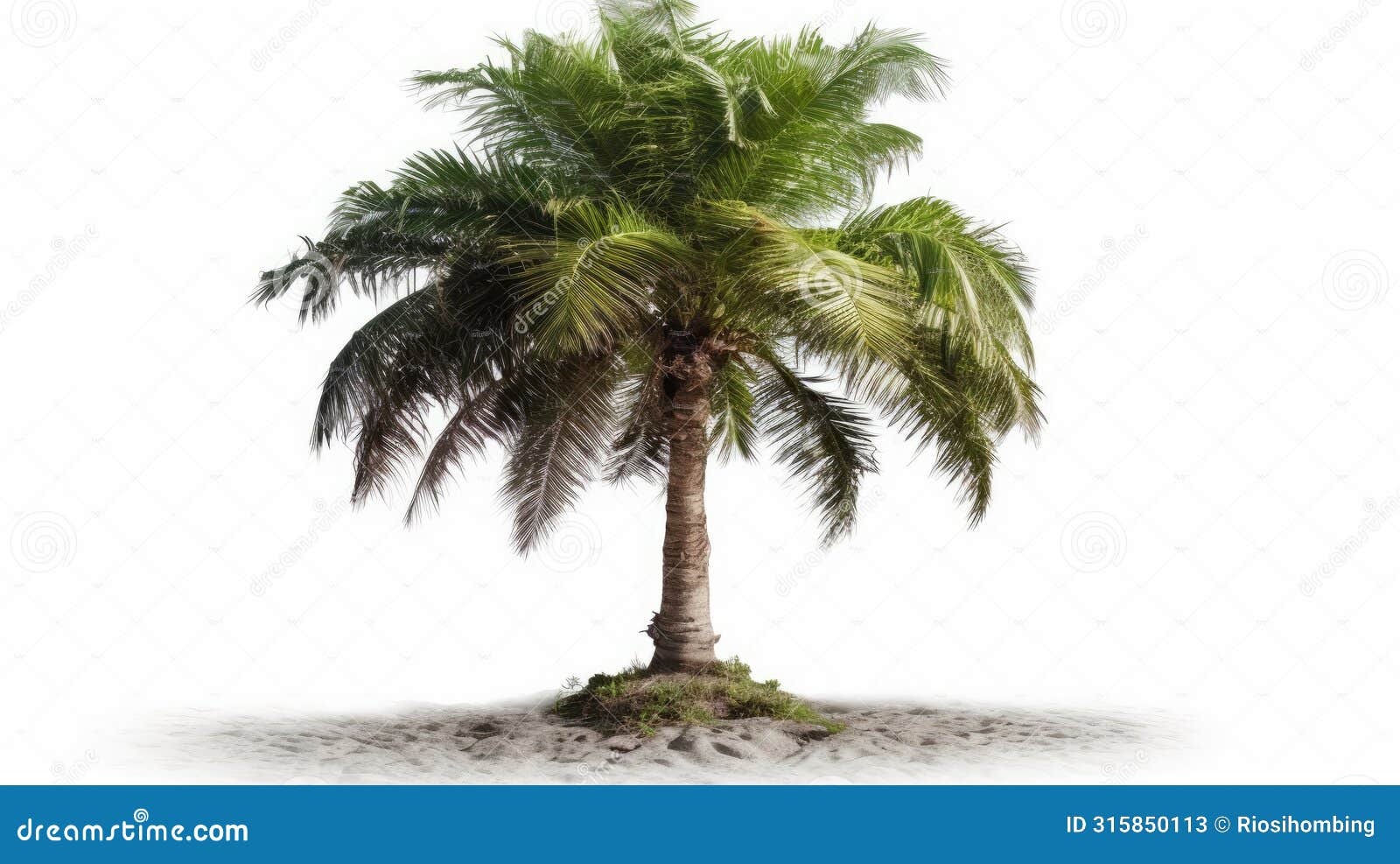 Lush Green Coconut Tree Isolated on Pristine White Background Stock ...