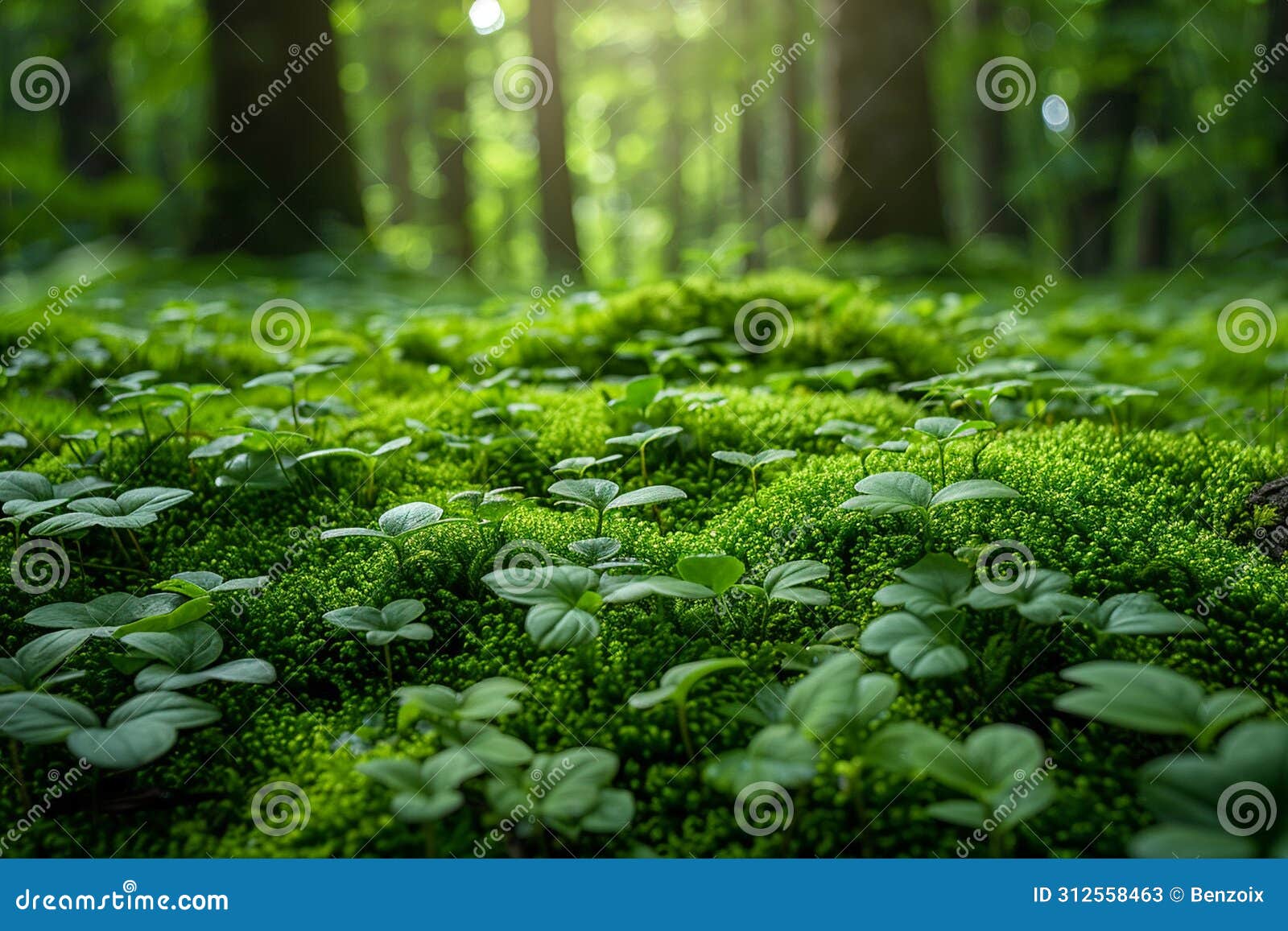 Lush Green Forest Floor Covered in Moss Stock Image - Image of harmony ...