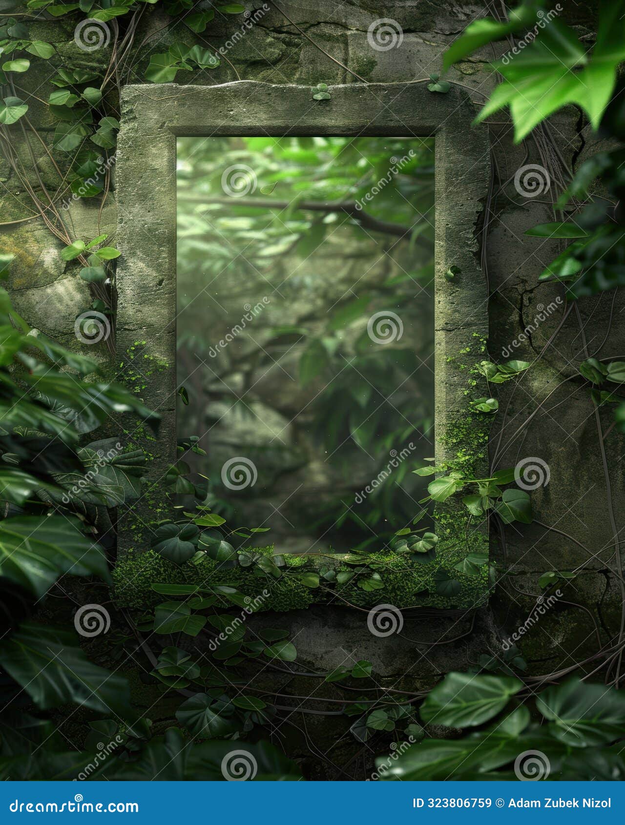 Lush green forest frame stock illustration. Illustration of scenic ...