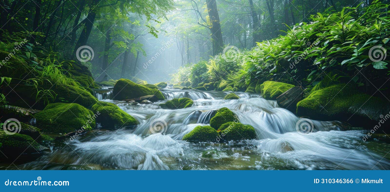 Lush Green Forest Stream stock photo. Image of environment - 310346366