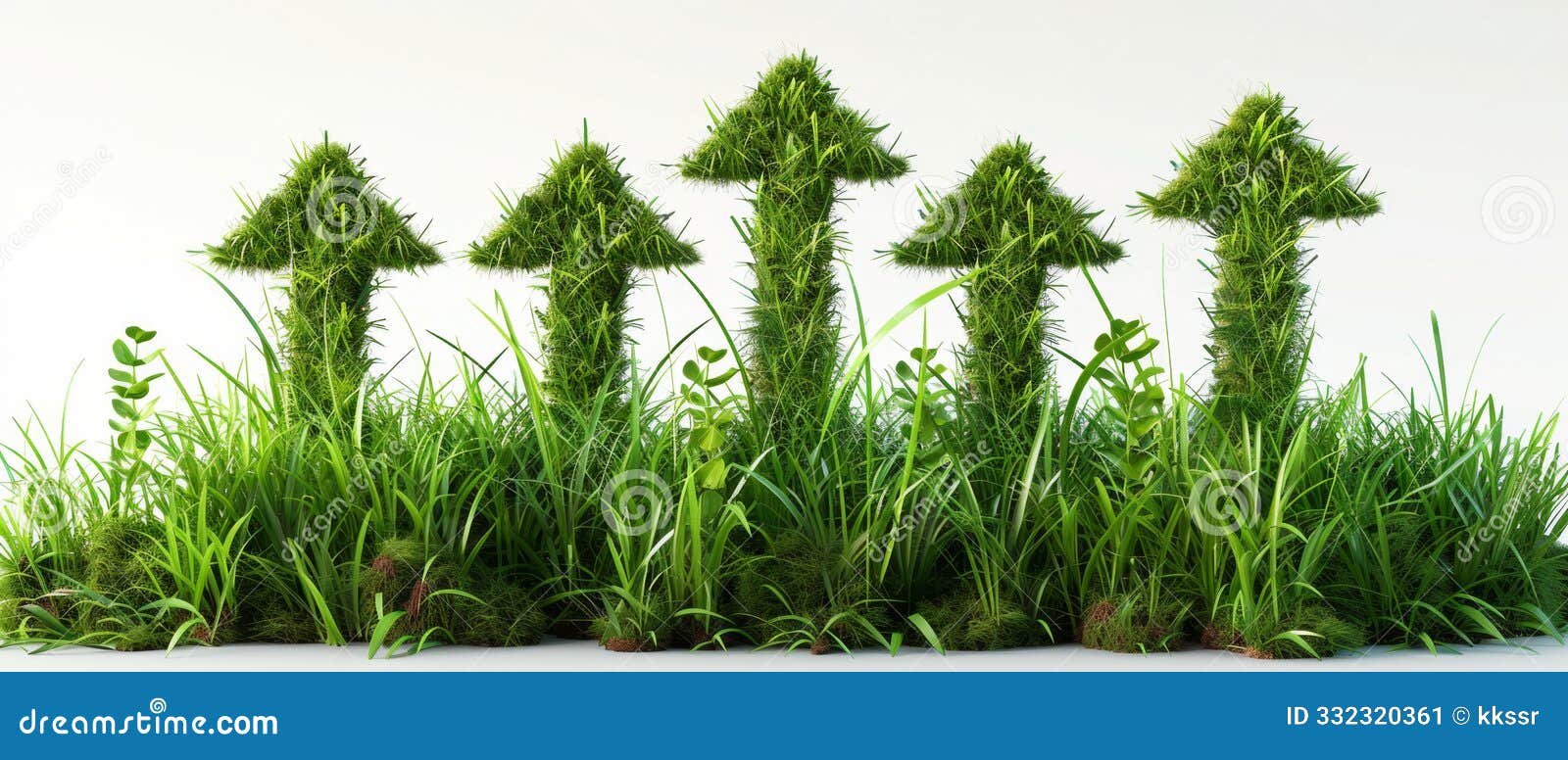 Lush Green Grass Arrows Symbolizing Eco-friendly Progress and ...