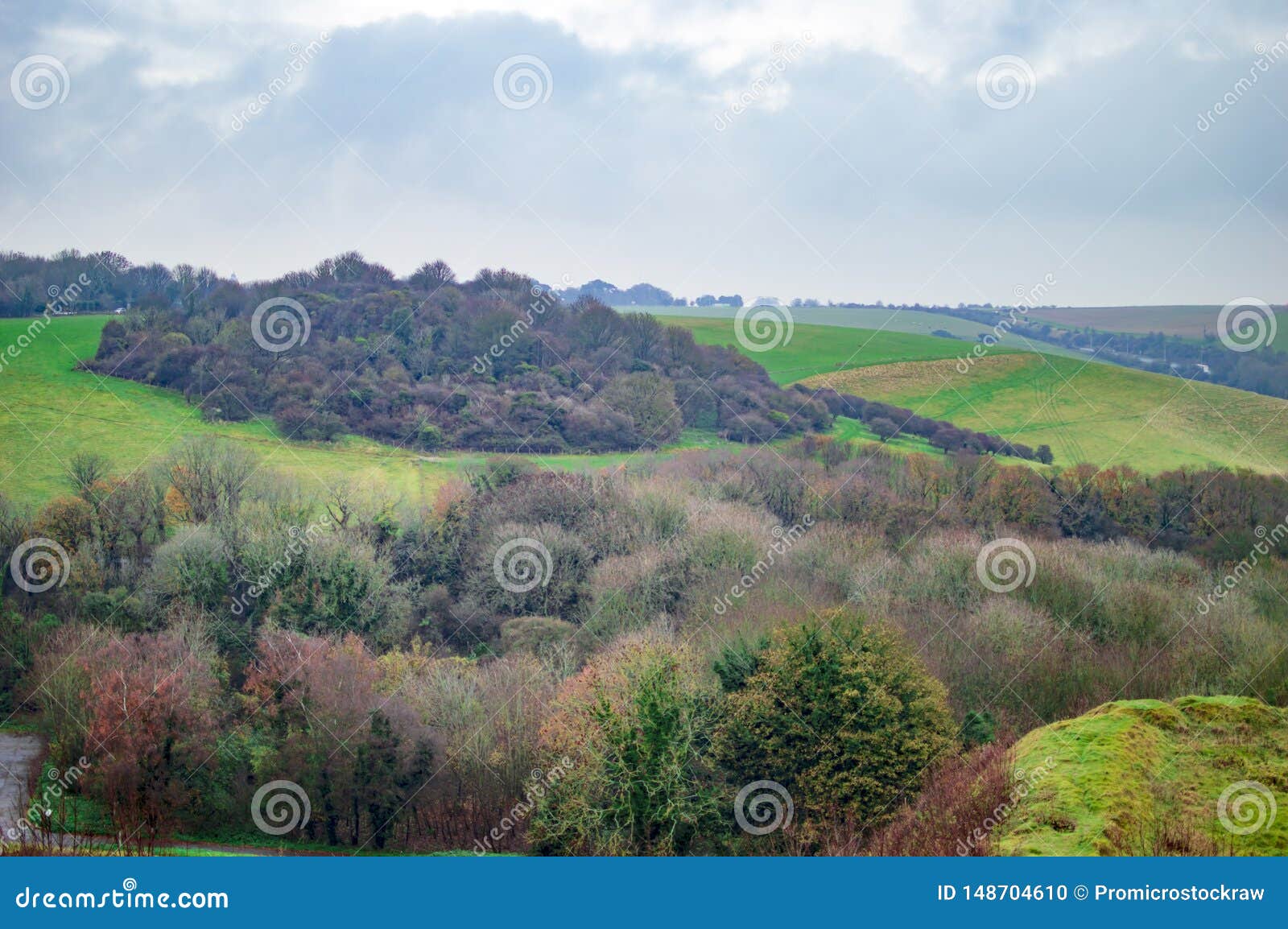 The Lush Green Meadows of England and Kent Stock Photo - Image of blue ...