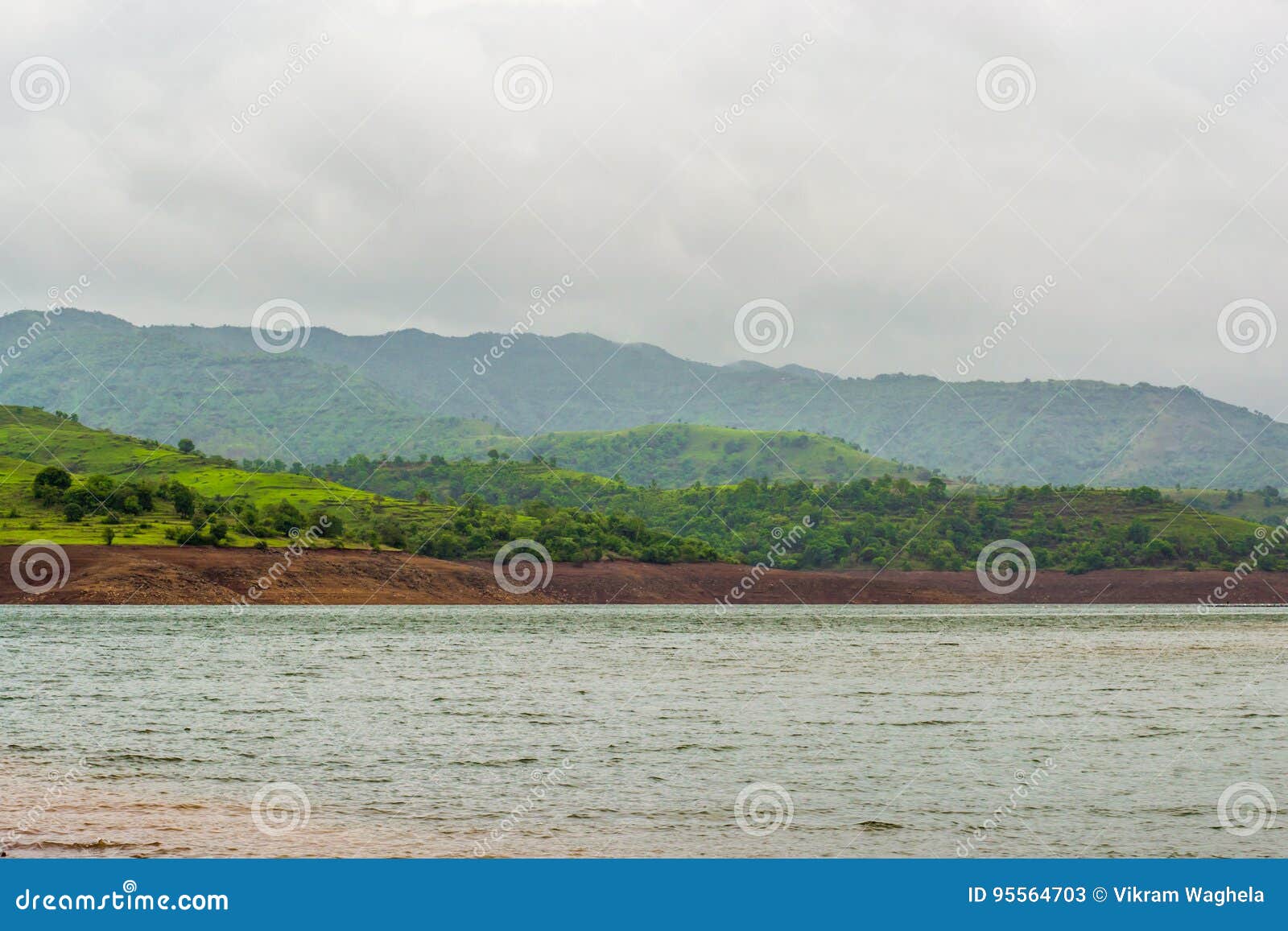 The Lush Green Mountains of Panshet Stock Image - Image of coast ...