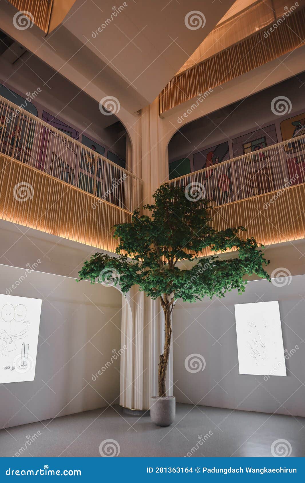 Lush Trees in the Library Building Stock Photo - Image of library ...