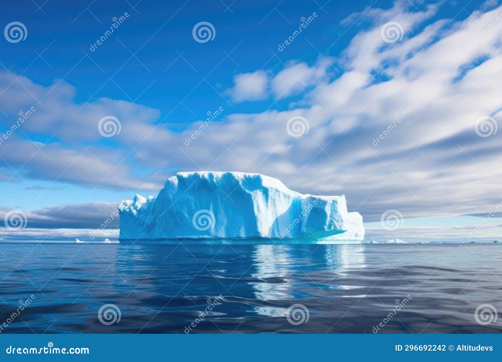Lush Iceberg with a Backdrop of Low, Cloud-filled Sky Stock ...