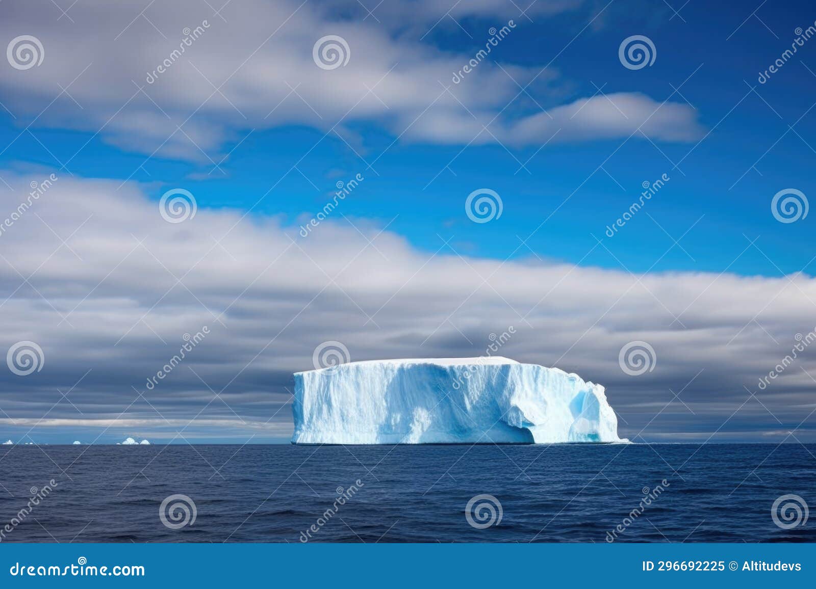 Lush Iceberg with a Backdrop of Low, Cloud-filled Sky Stock Image ...