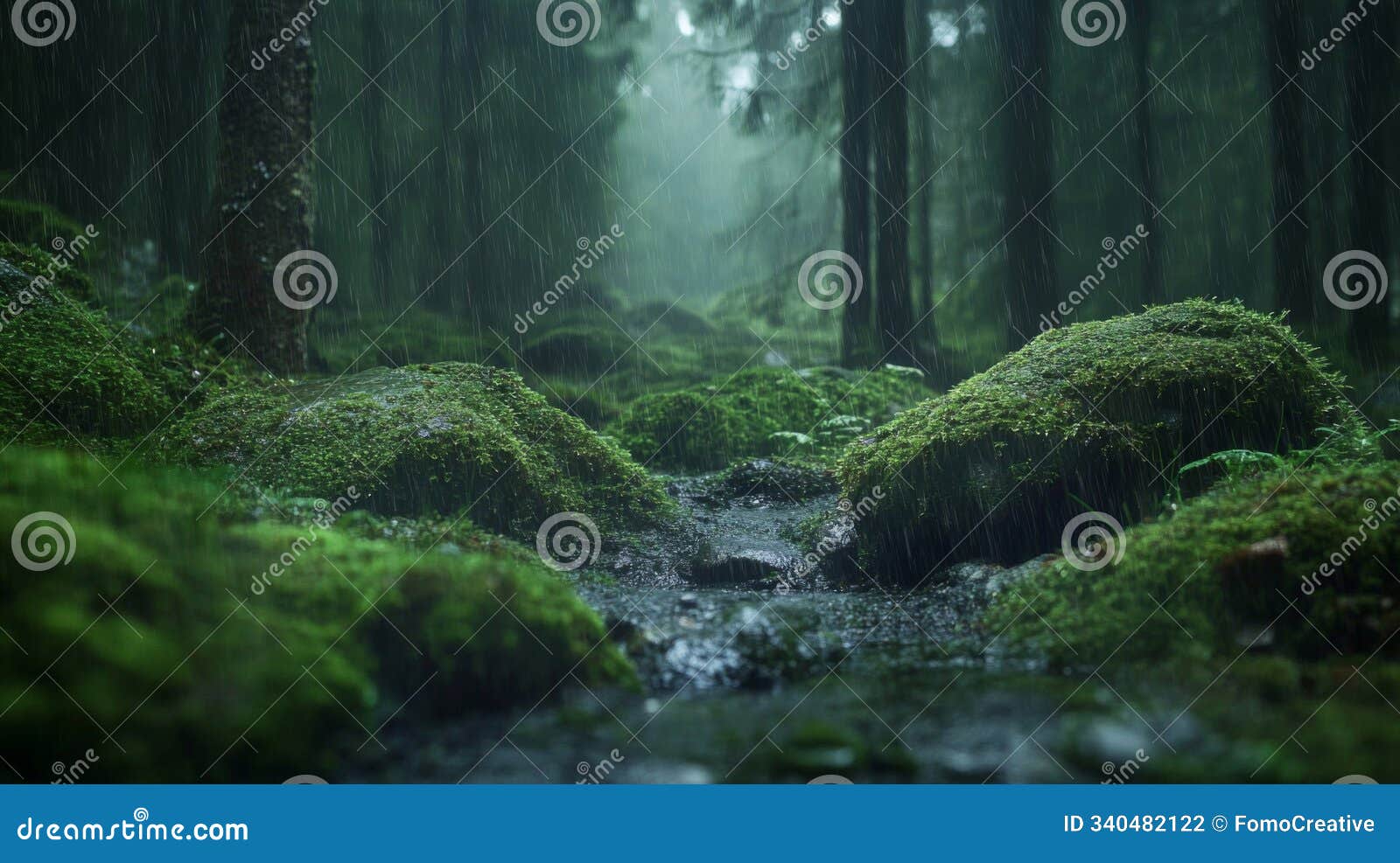 Lush Moss-covered Pathway With Pink Flowers Royalty-Free Stock ...