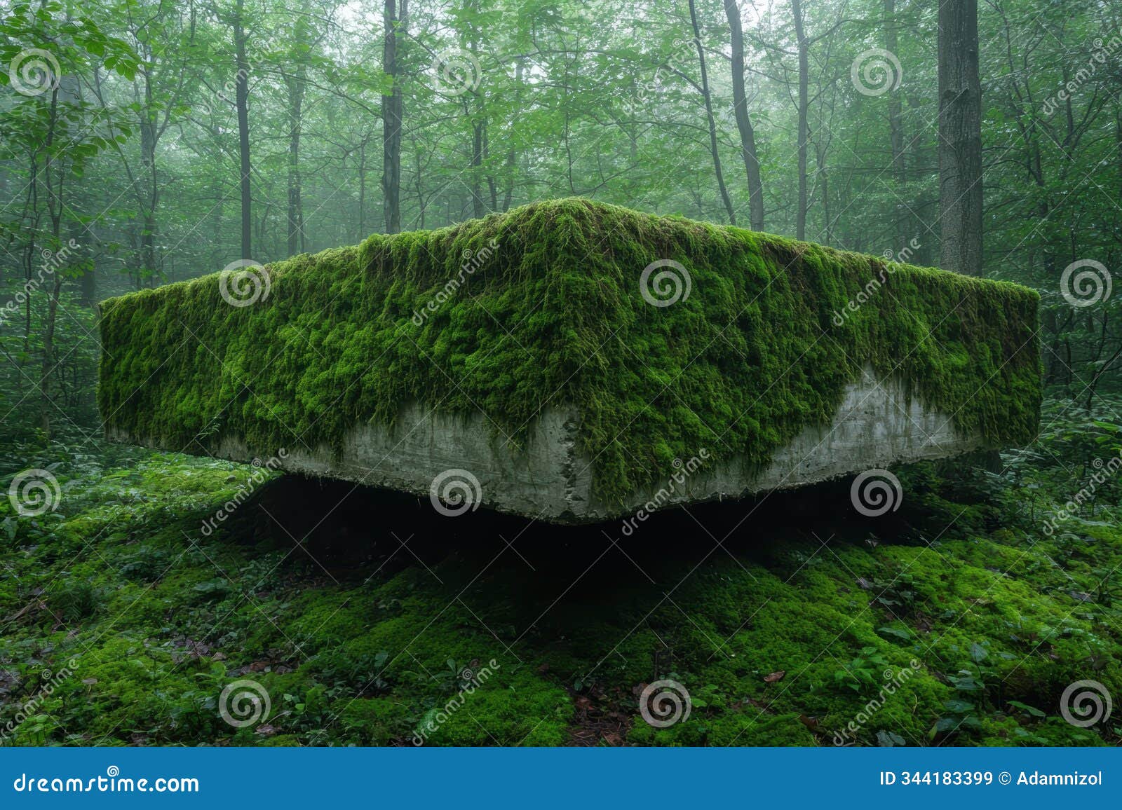 Lush Moss-covered Pathway With Pink Flowers Royalty-Free Stock ...