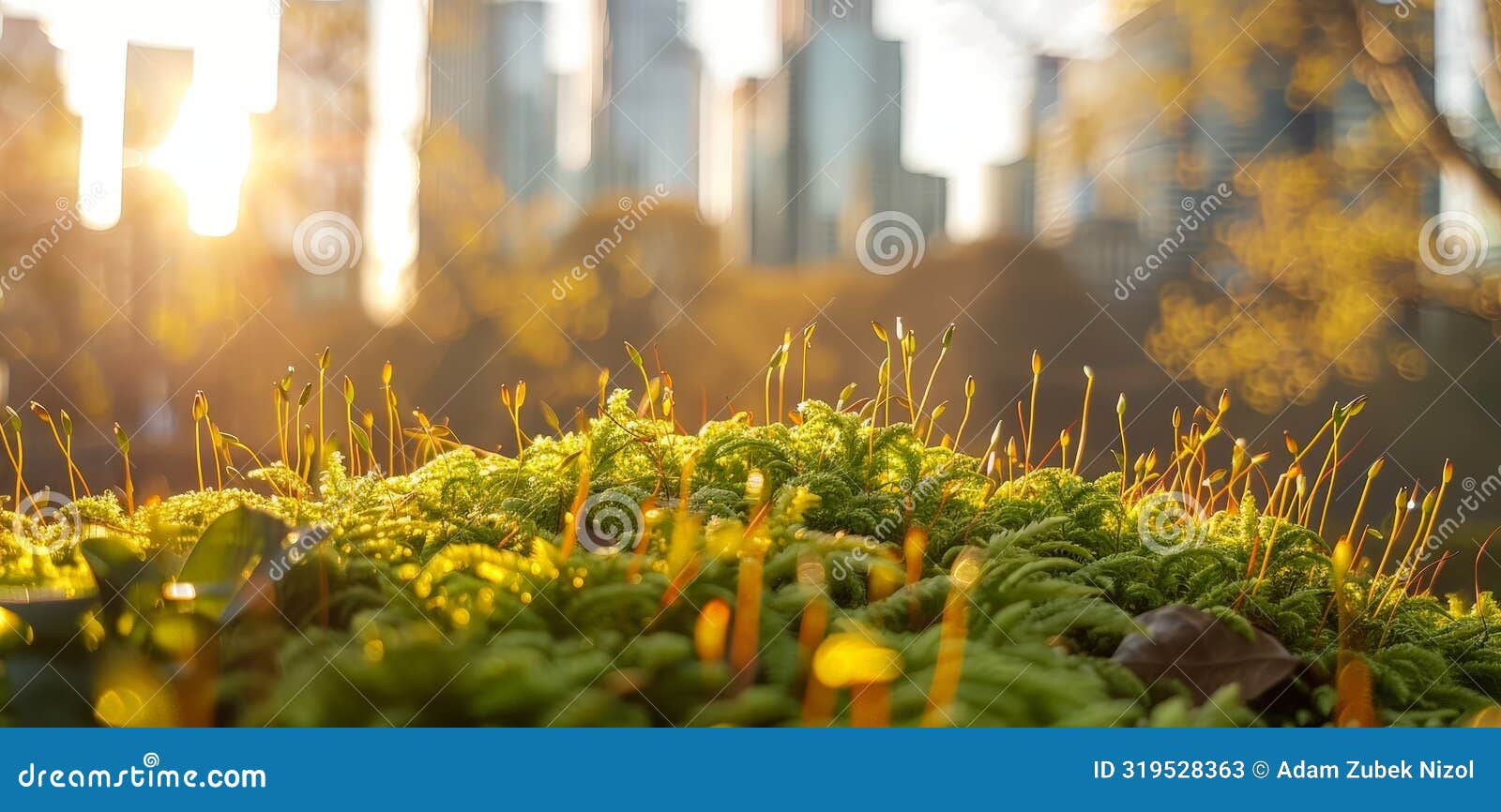 Lush Moss-covered Pathway With Pink Flowers Royalty-Free Stock ...