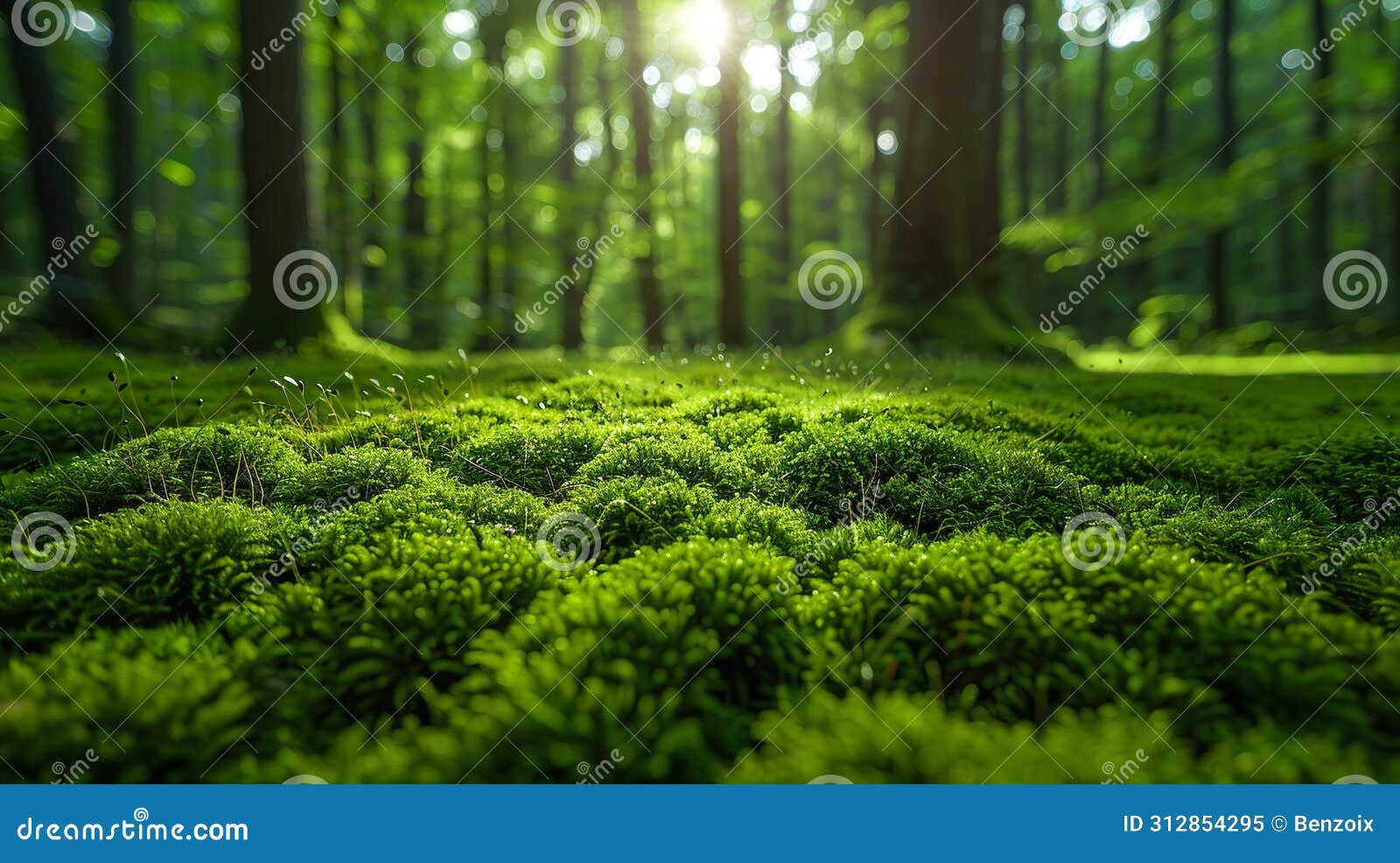 Lush moss on forest floor stock image. Image of organic - 312854295