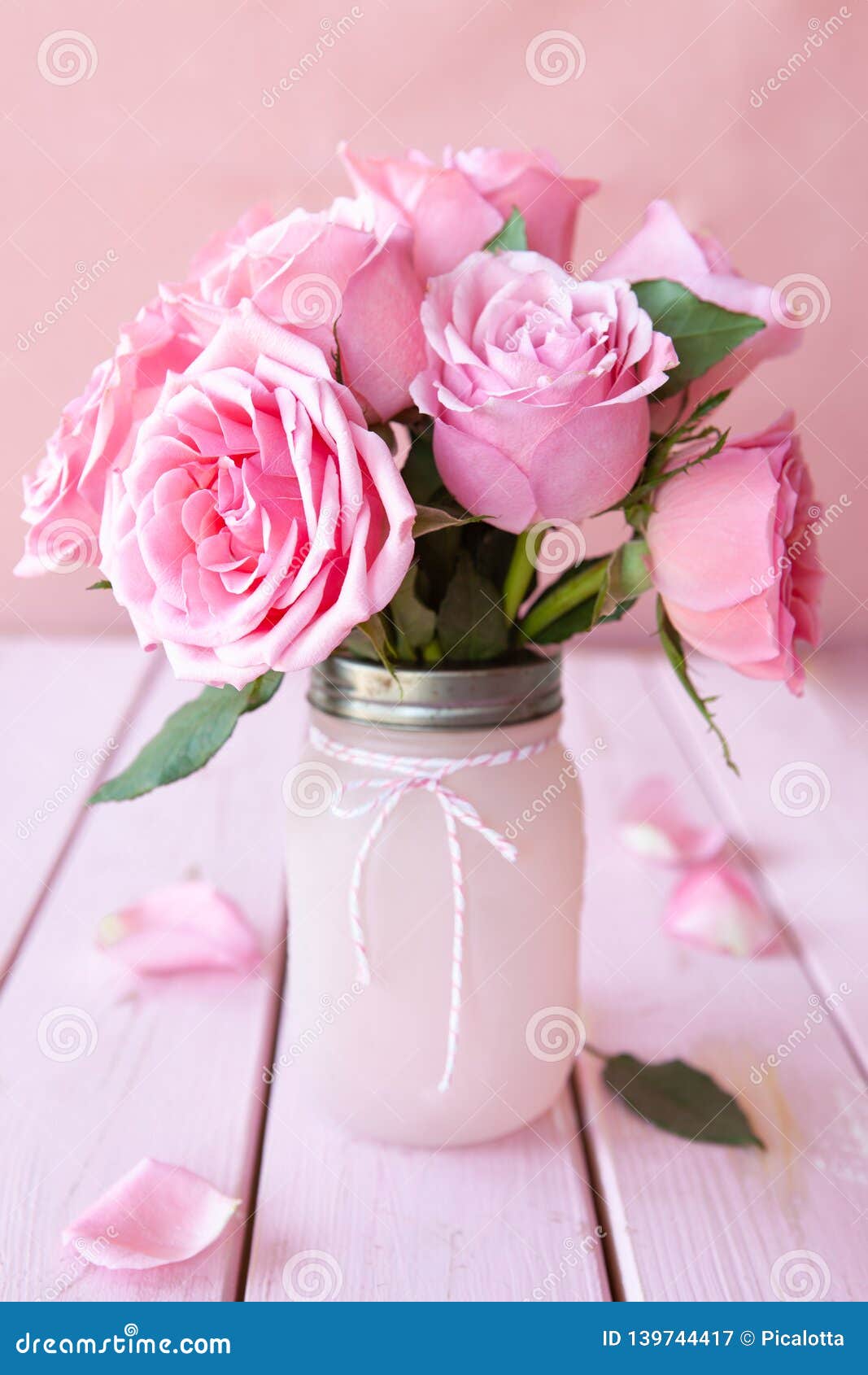 Lush pink roses stock image. Image of happy, flower - 139744417