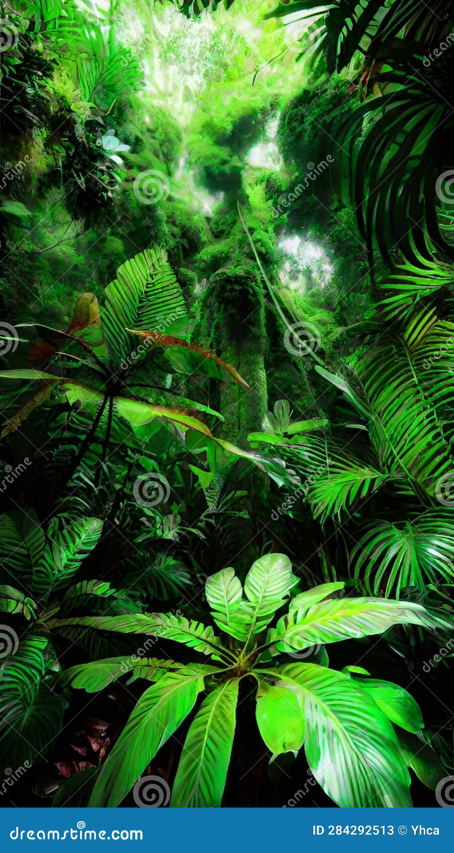 Lush Tropical Rainforest Canopy Illustration Artificial Intelligence ...