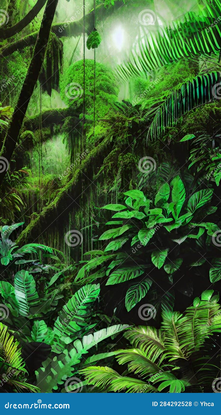 Lush Tropical Rainforest Canopy Illustration Artificial Intelligence ...