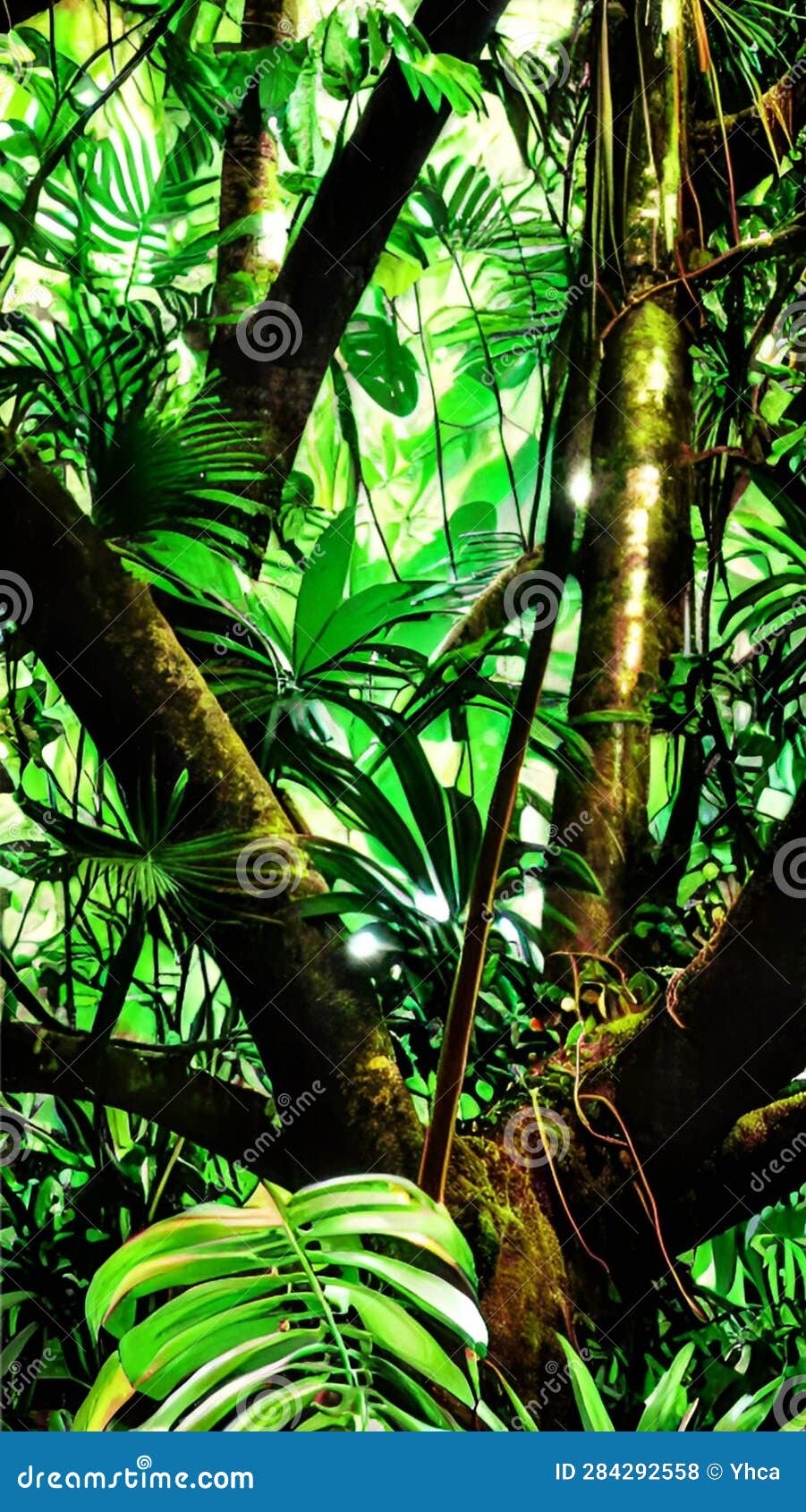 Lush Tropical Rainforest Canopy Illustration Artificial Intelligence ...
