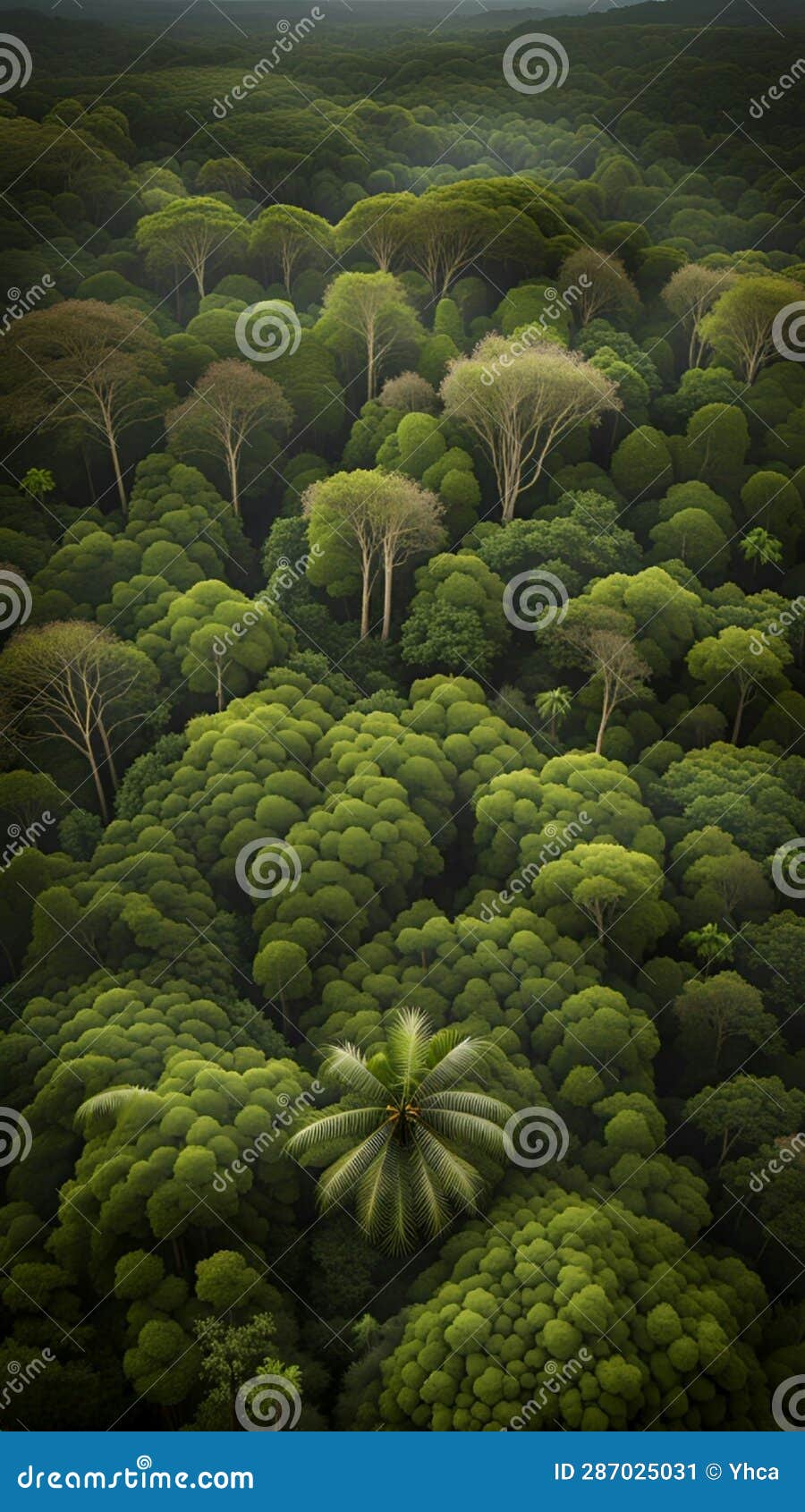 Lush Tropical Rainforest Canopy Seen From Elevated Viewpoint Stock ...