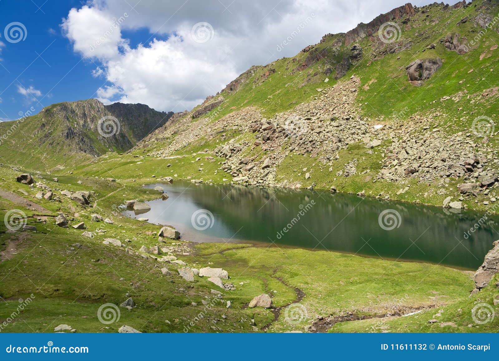 Lusia lake stock photo. Image of monti, italy, green - 11611132
