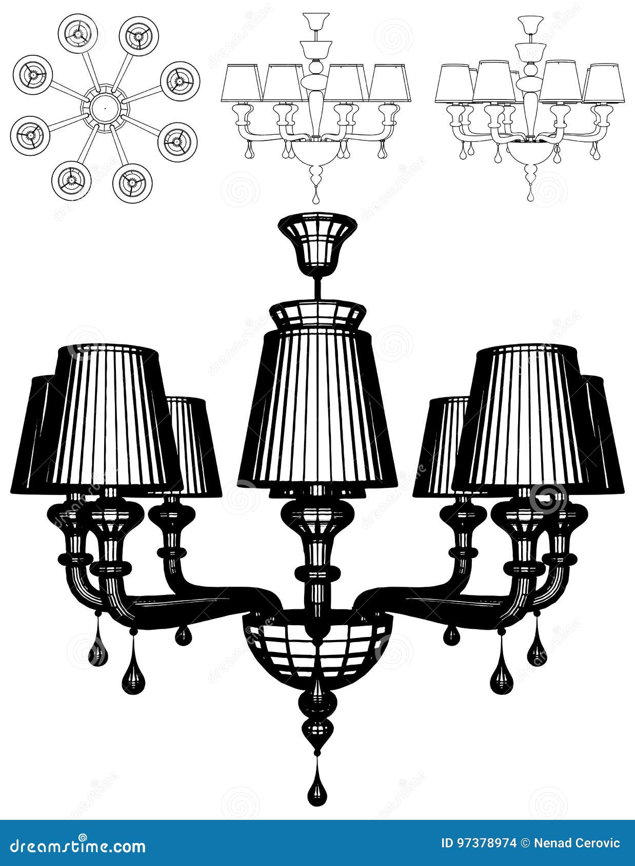 Luster Chandelier Illustration Vector Stock Vector - Illustration of ...