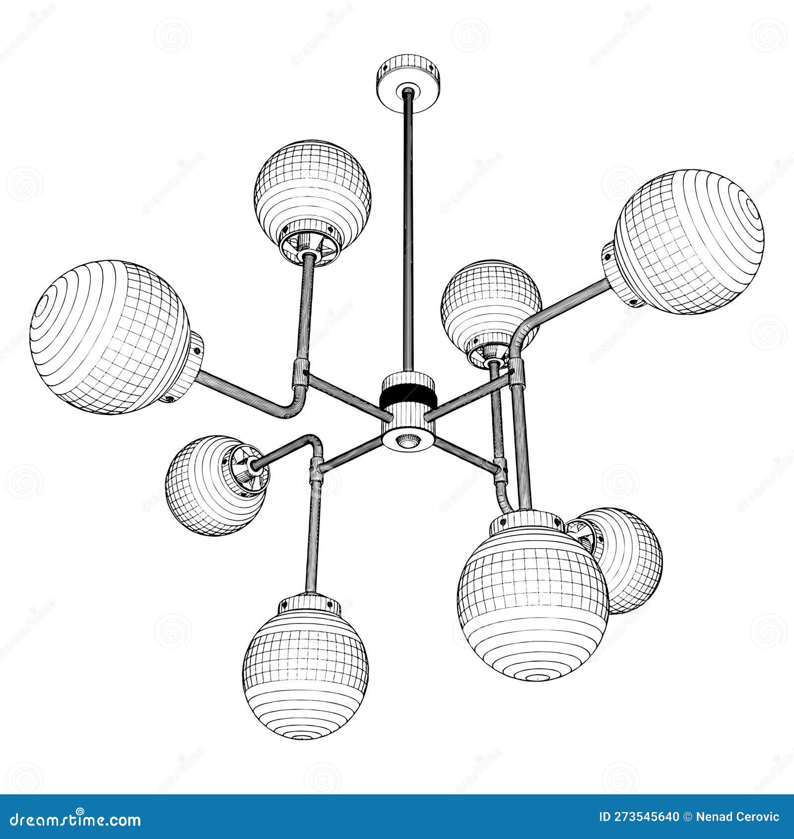 Luster Chandelier Vector. Illustration Isolated on White Background ...