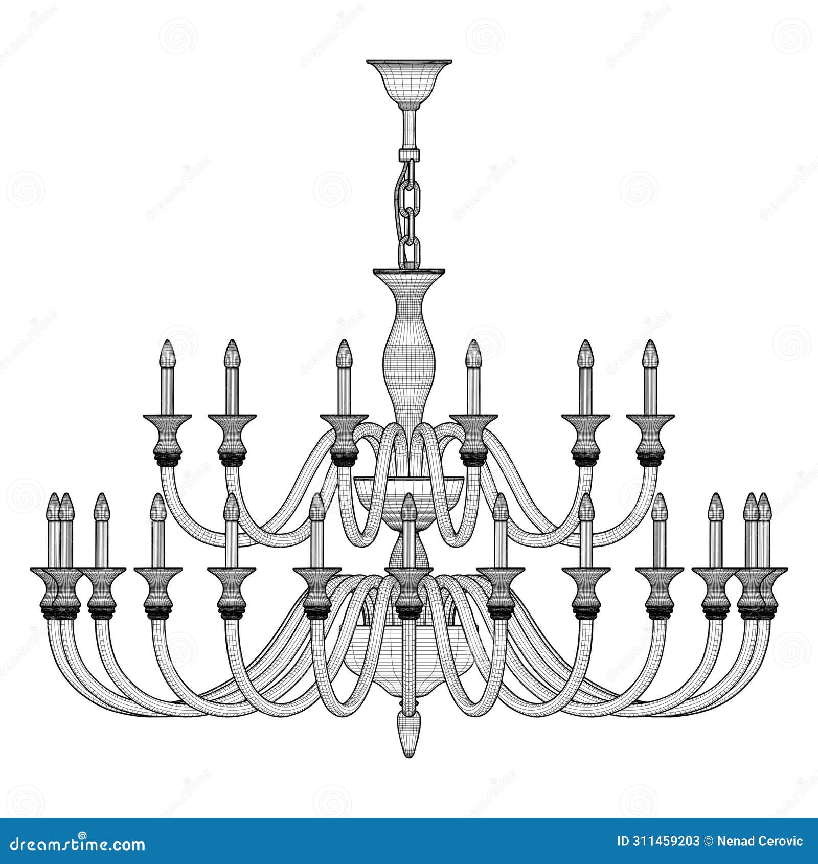 Luster Chandelier Vector. Illustration Isolated on White Background. a ...