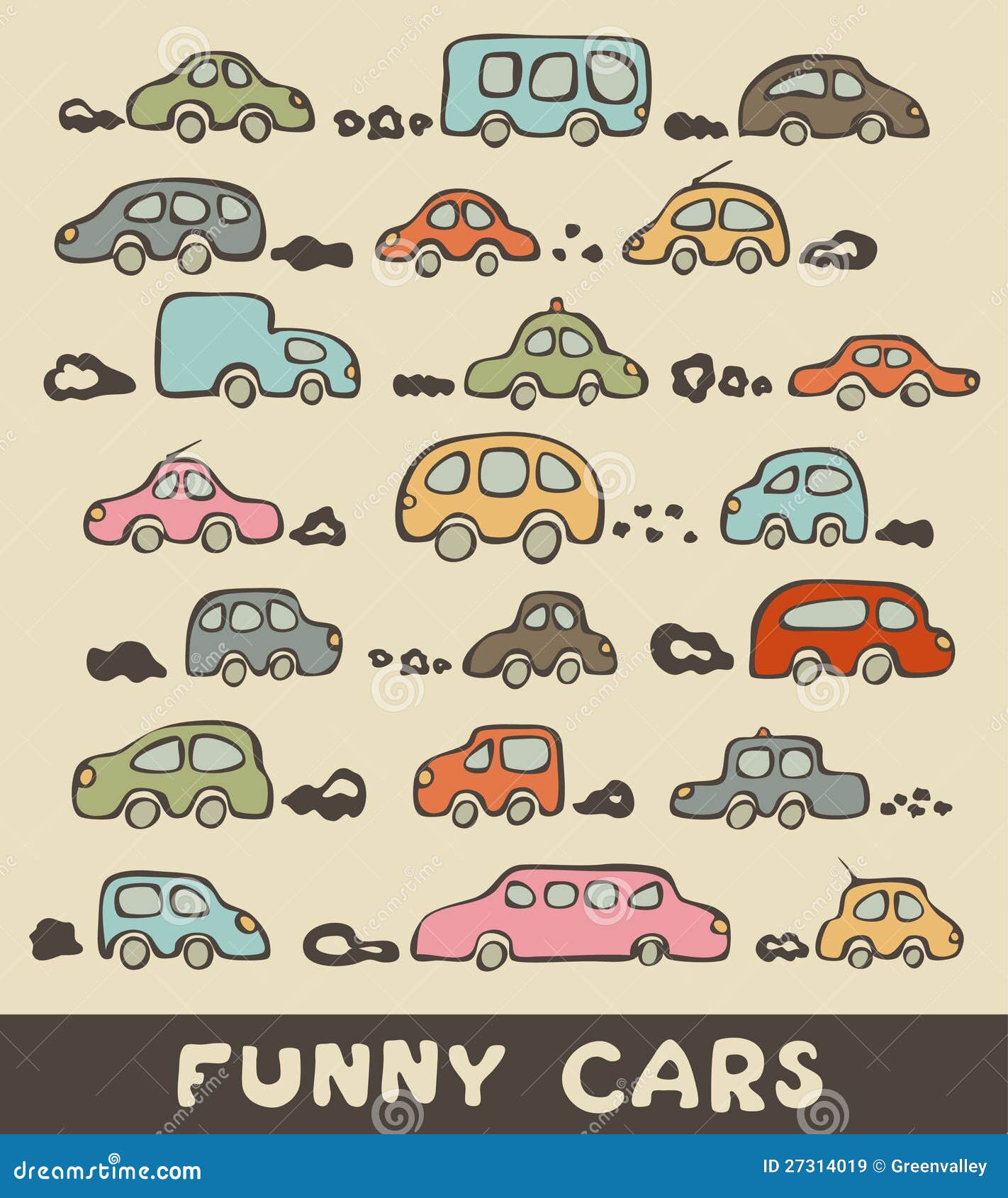 Lustige Autos vektor abbildung. Illustration von hintergrund - 27314019