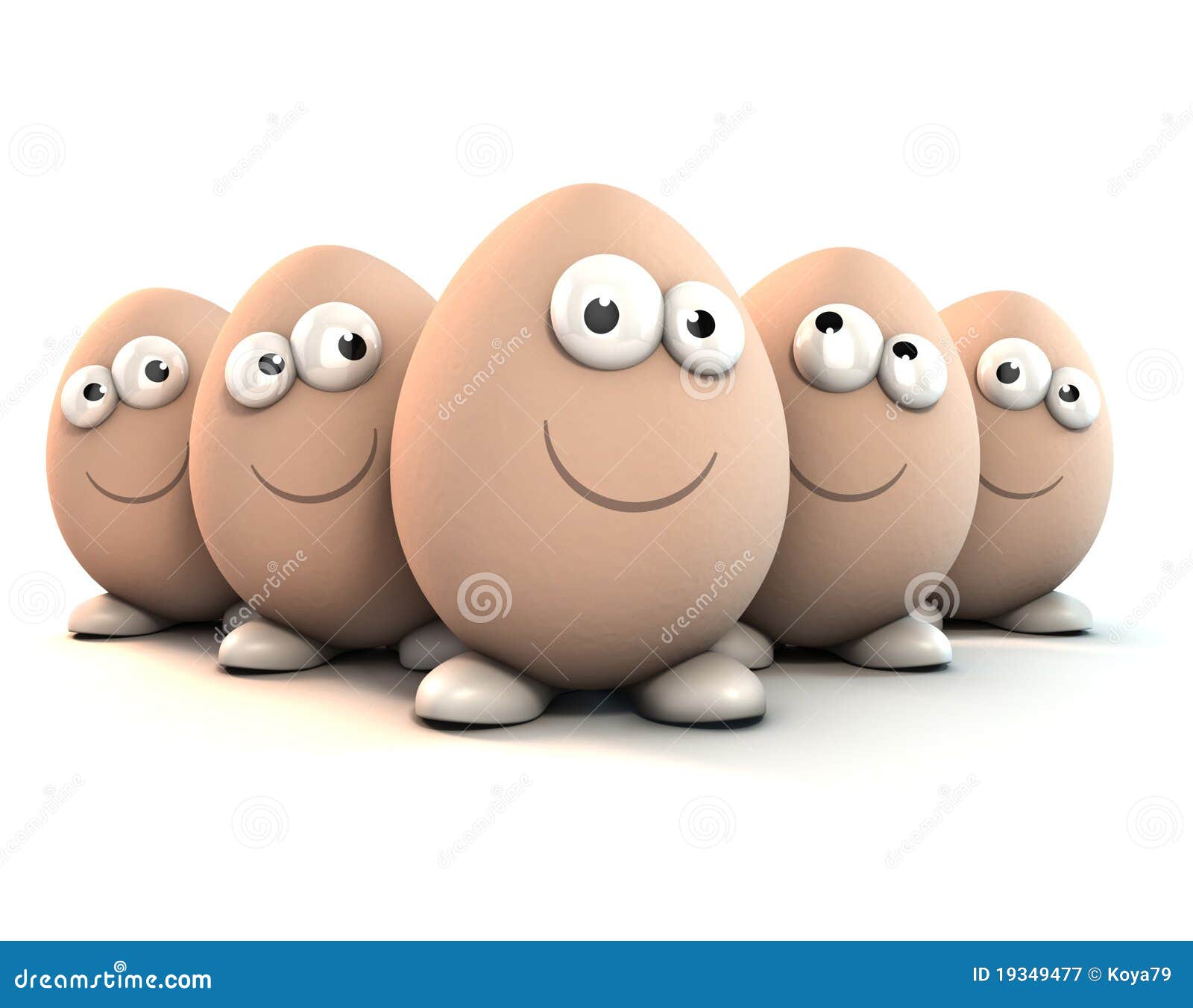 Lustige Eier Als Ein Zeichen Der Karikatur 3d Stock Abbildung ...