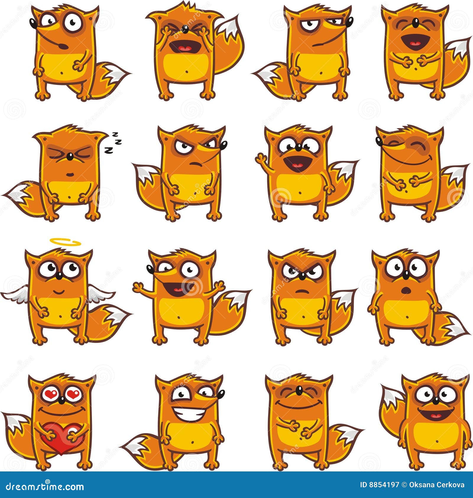 Lustige Füchse (1) vektor abbildung. Illustration von emoticon - 8854197