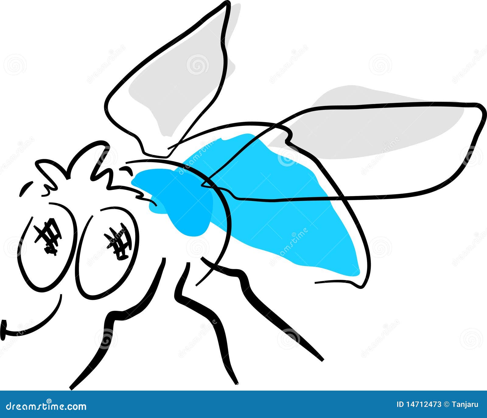 Lustige Fliege vektor abbildung. Illustration von krankheit - 14712473