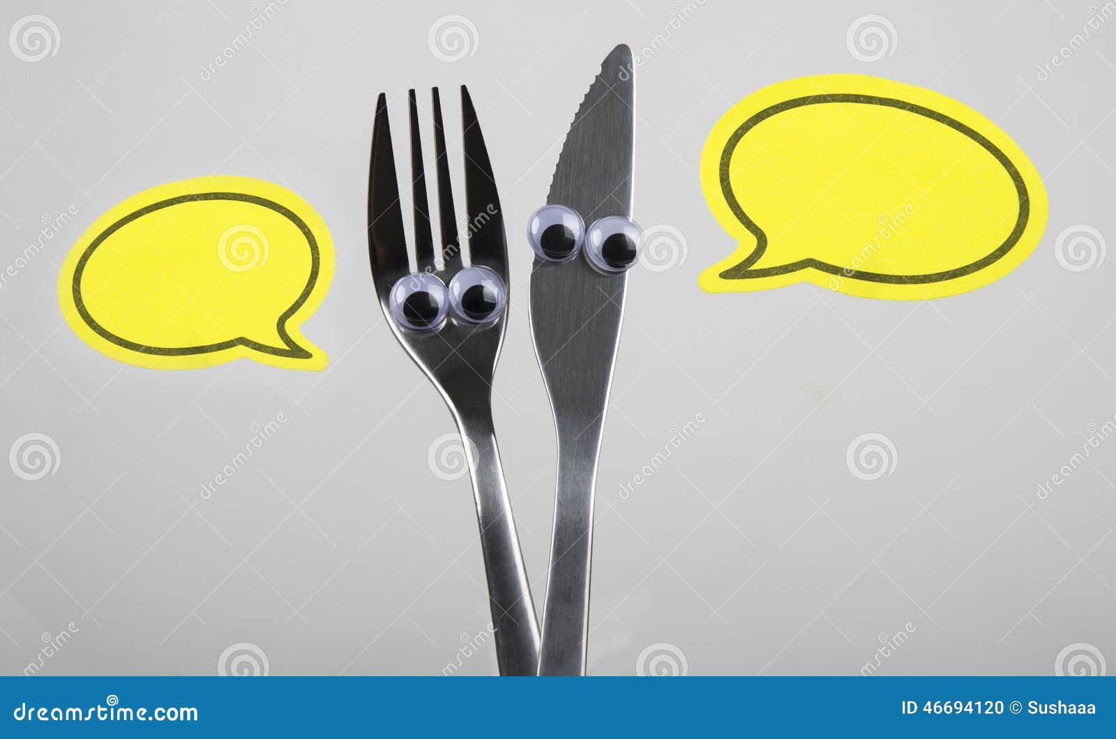 Lustige Gabel und Messer stockfoto. Bild von rede, küche - 46694120
