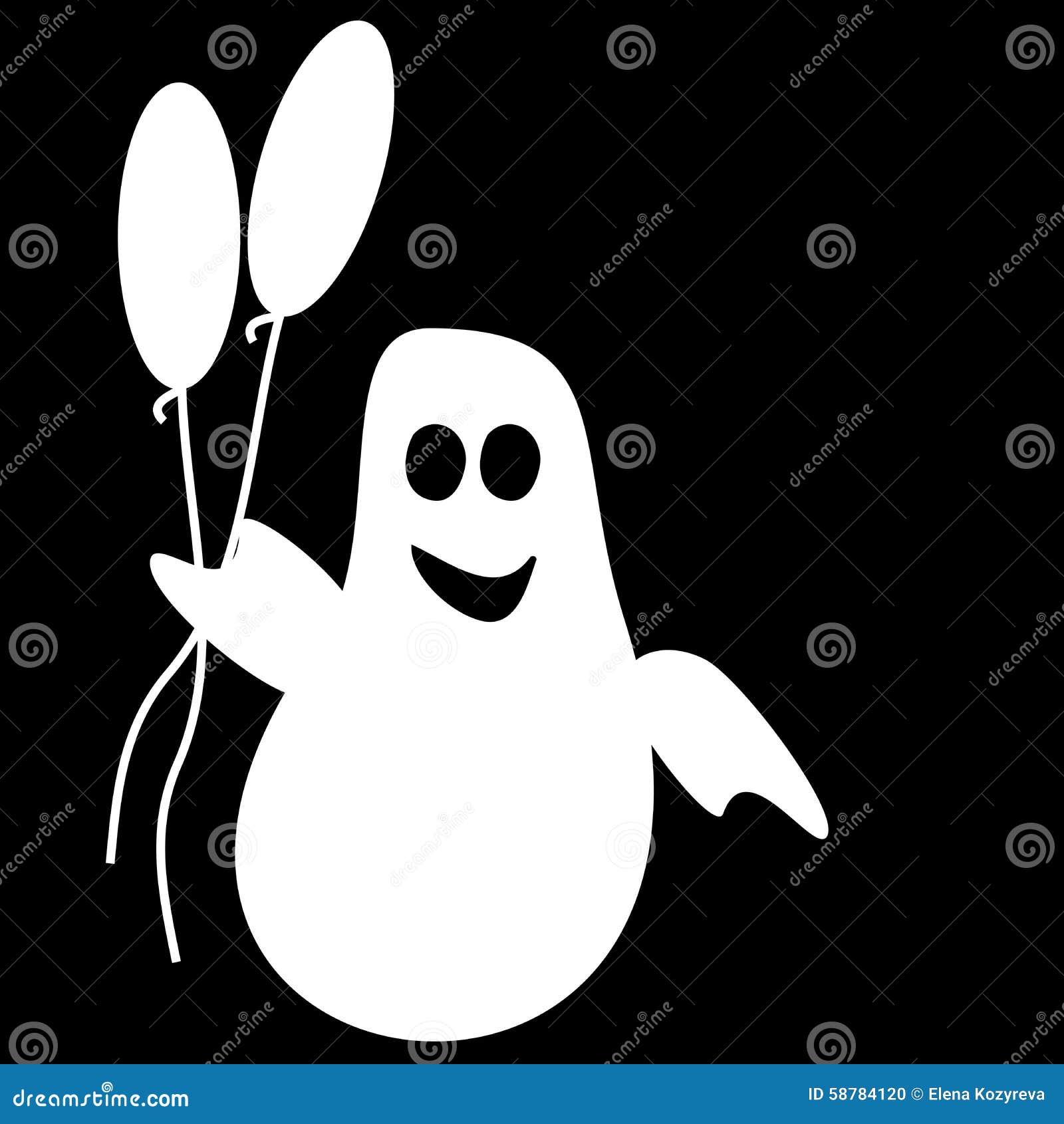 Lustige Geist-Halloween-Ballone Vektor Abbildung - Illustration von ...