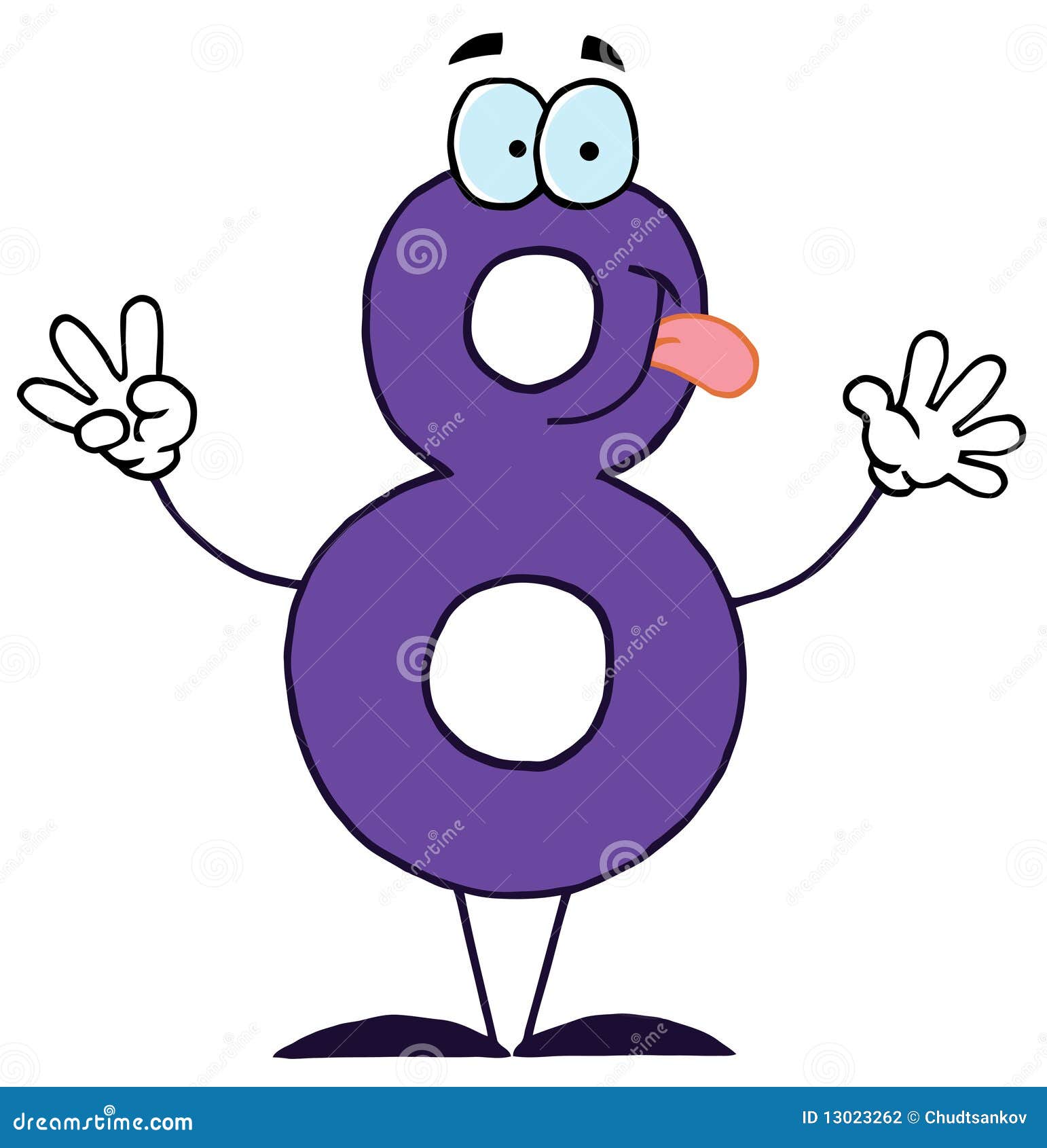 Lustige Karikatur Numbers-8 Vektor Abbildung - Illustration von ...