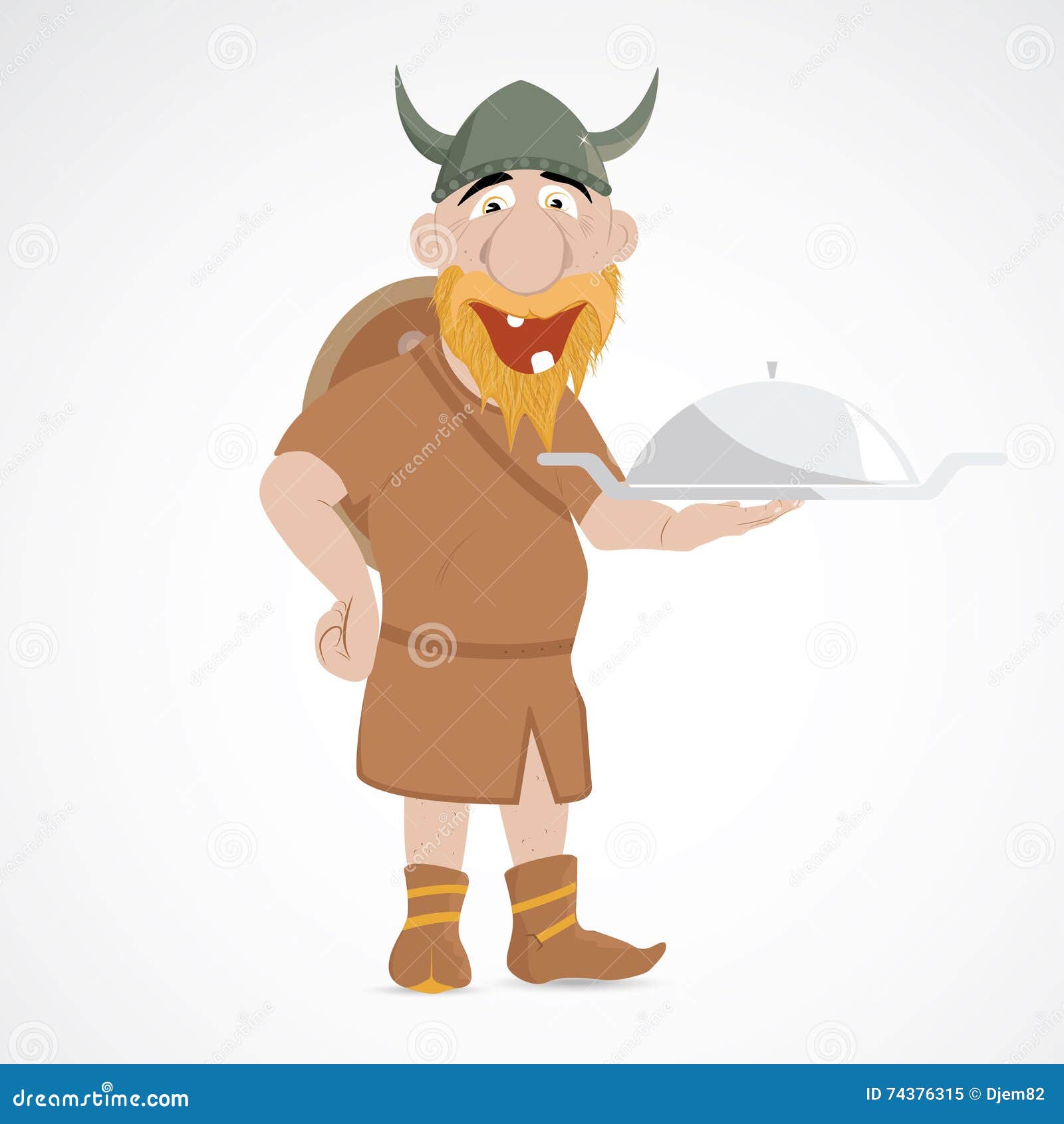 Lustige Karikatur Wikinger vektor abbildung. Illustration von teller ...