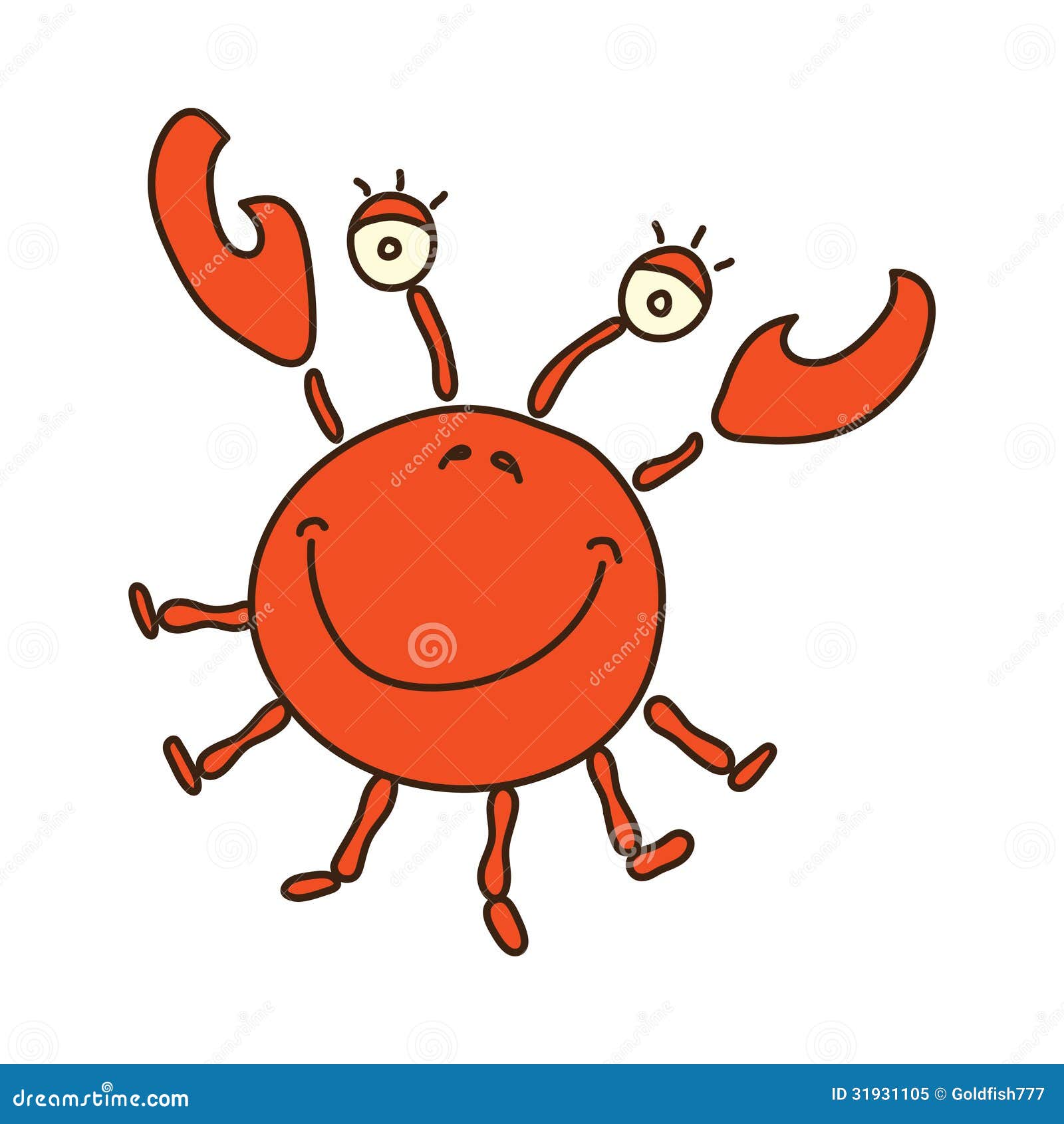 Lustige Krabbe stock abbildung. Illustration von tier - 31931105