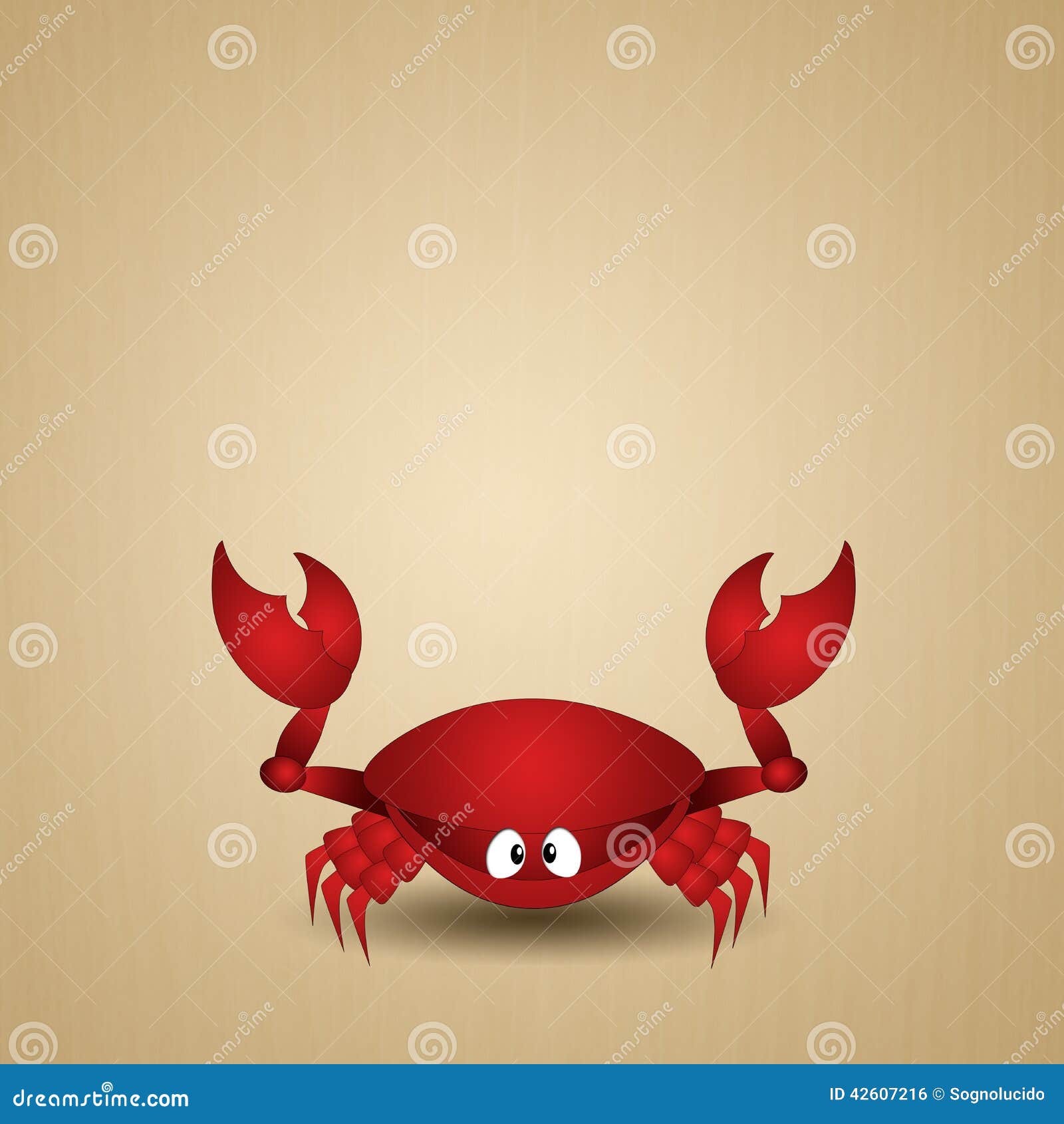 Lustige Krabbe Auf Dem Strand Stock Abbildung - Illustration von ...