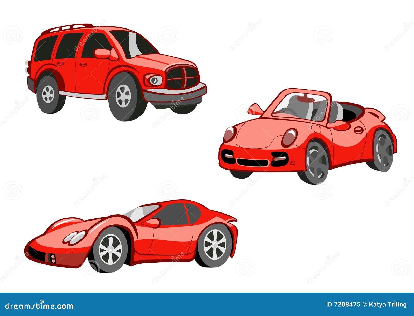 Lustige rote Autos vektor abbildung. Illustration von wasserstoff - 7208475