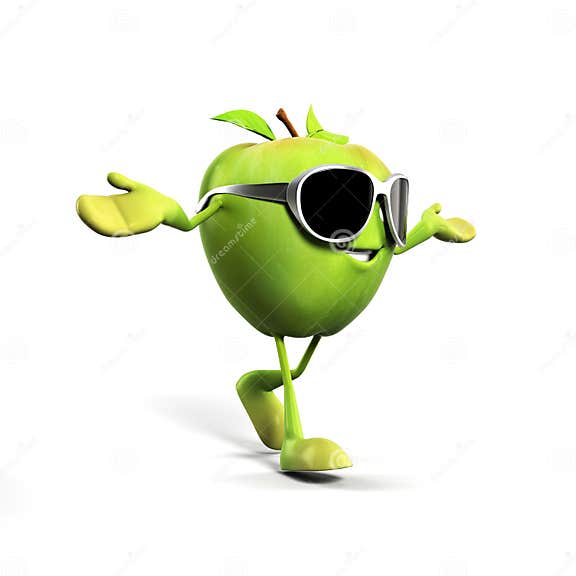 Lustiger Apfel stock abbildung. Illustration von kopf - 25523546