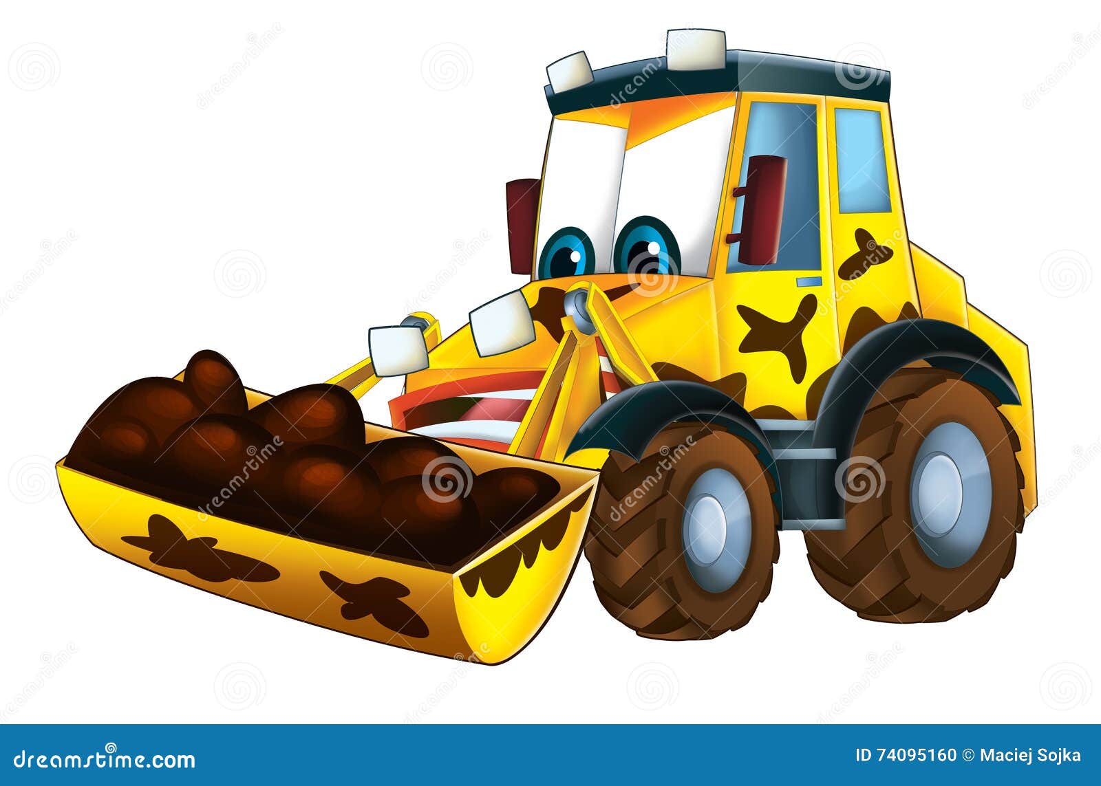 Lustiger Bagger Der Karikatur - Stock Abbildung - Illustration von ...