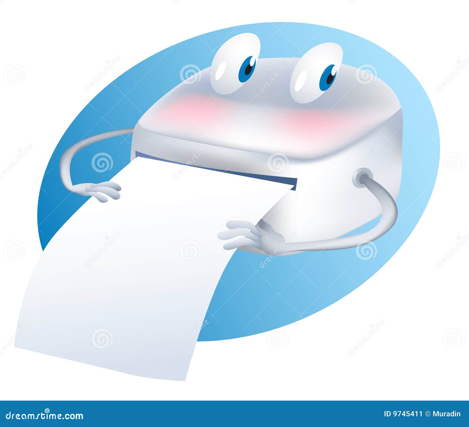 Lustiger Drucker vektor abbildung. Illustration von computer - 9745411