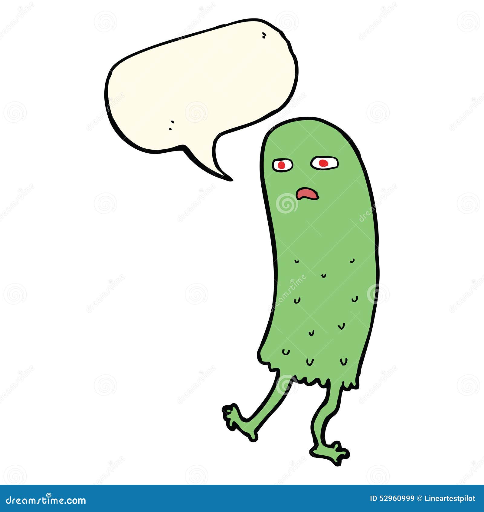 Lustiger Geist Der Karikatur Mit Spracheblase Stock Abbildung ...