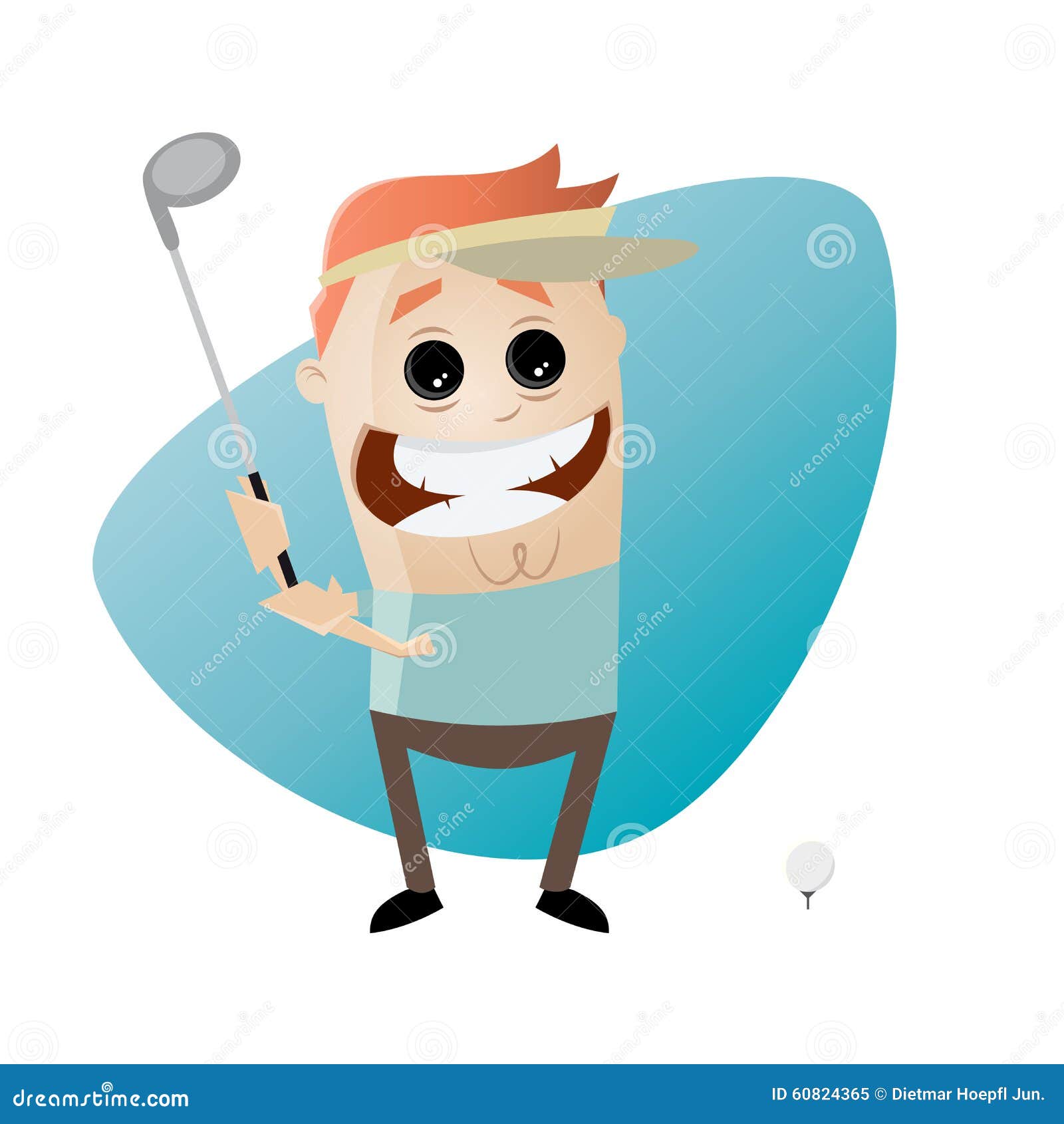 Lustiger Karikaturmann, Der Golf Spielt Stock Abbildung - Illustration ...
