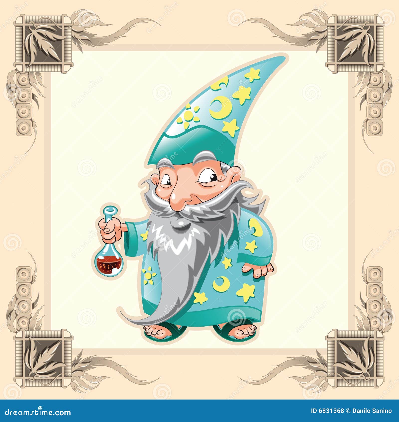 Lustiger Magier vektor abbildung. Illustration von magie - 6831368