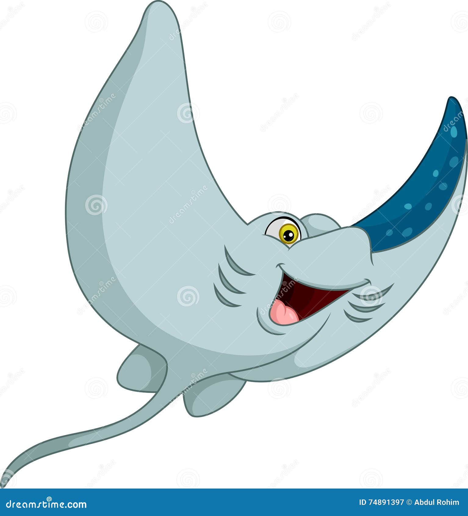 Lustiger Stechrochen Der Karikatur Vektor Abbildung - Illustration von ...