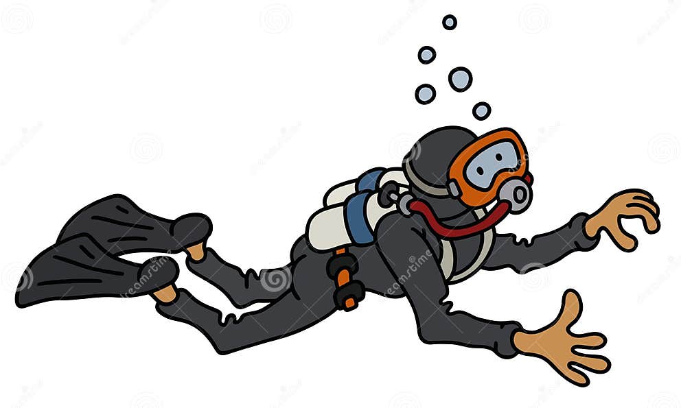 Lustiger Taucher vektor abbildung. Illustration von froschmann - 102886182