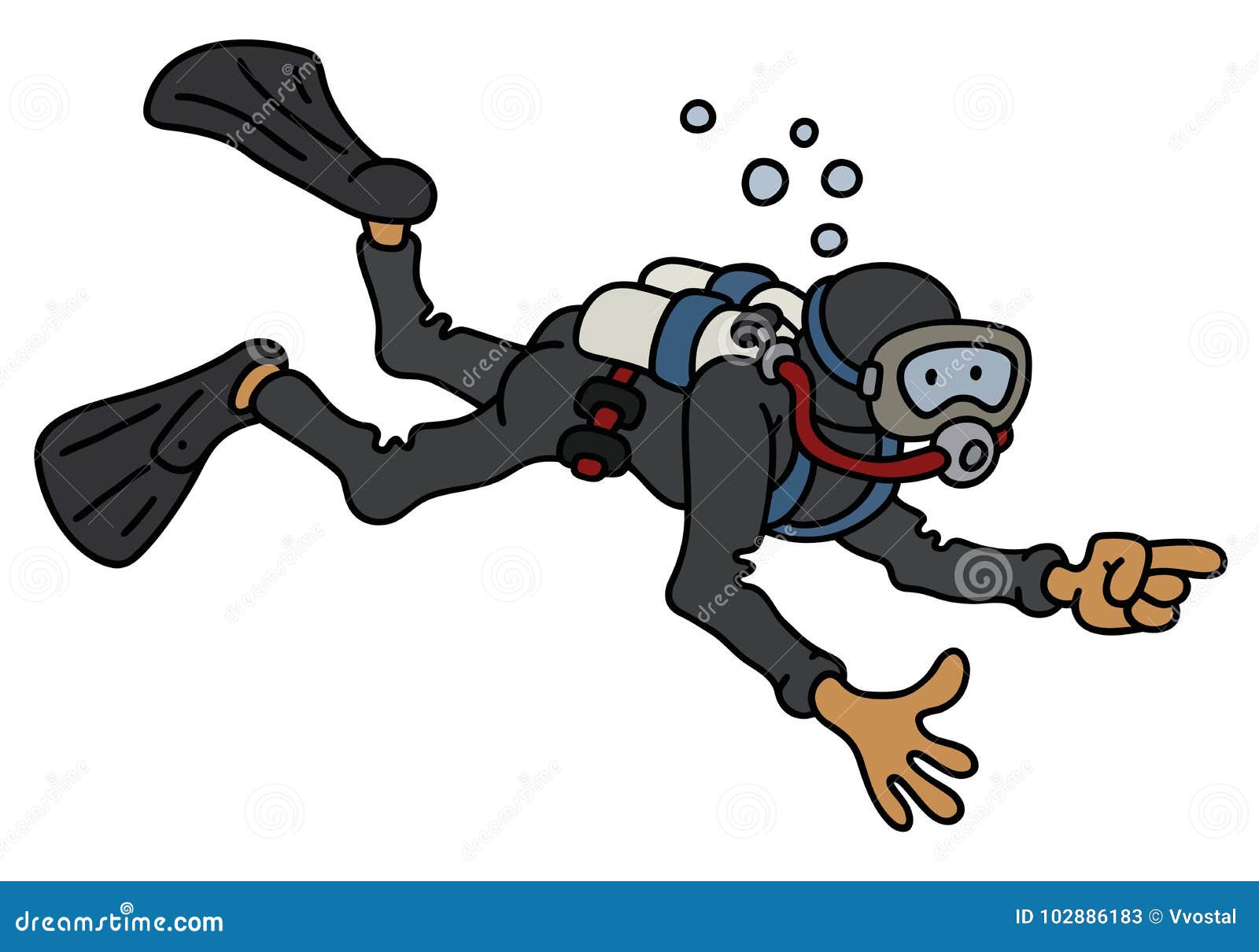 Lustiger Taucher vektor abbildung. Illustration von sport - 102886183
