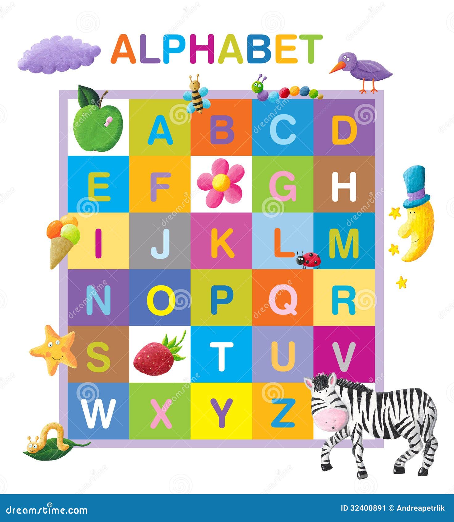 Lustiges Alphabet stock abbildung. Illustration von kunst - 32400891